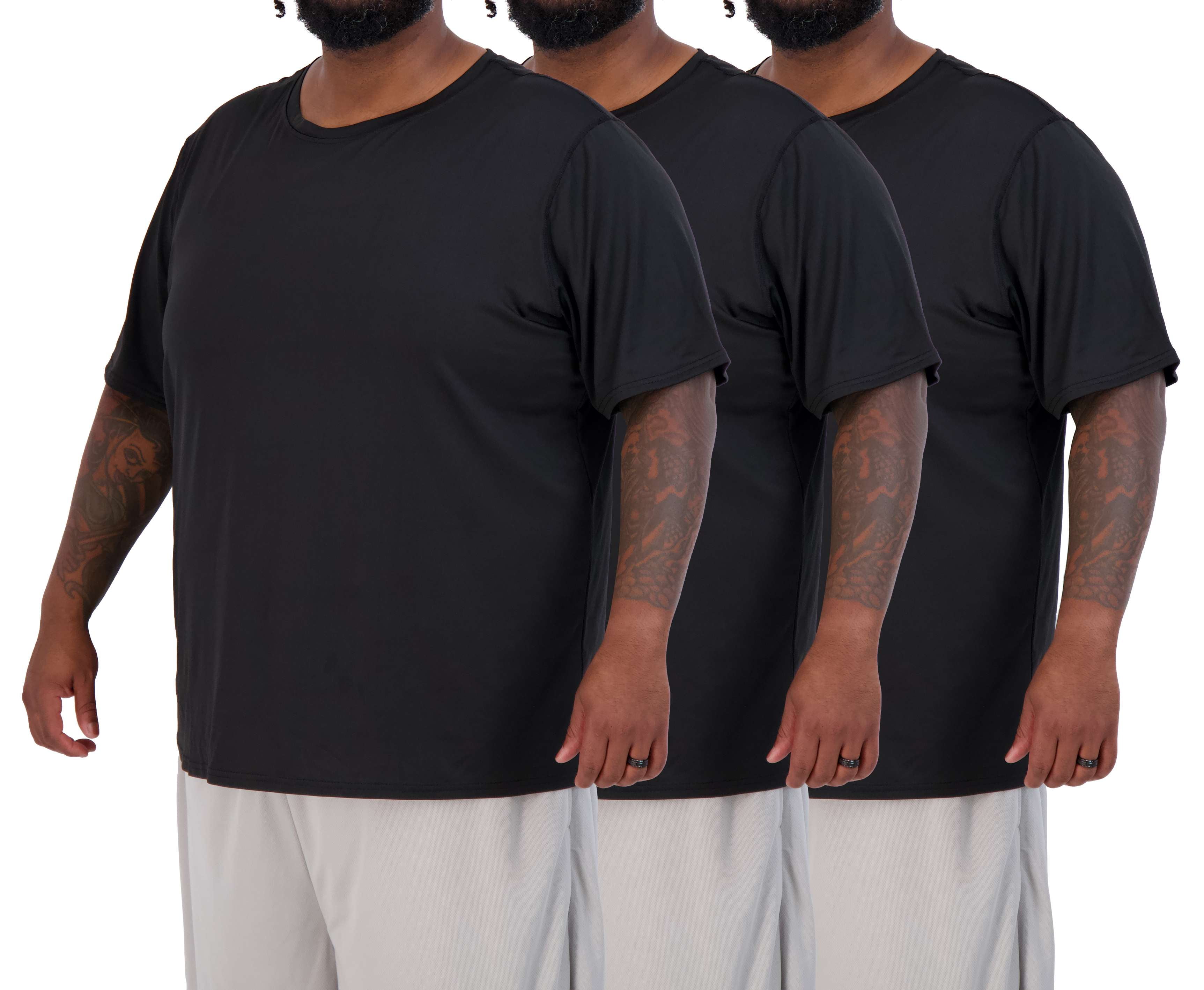 Real Essentials 3 Pack: Men’s Big & Tall Tech Stretch Long-Sleeve ...