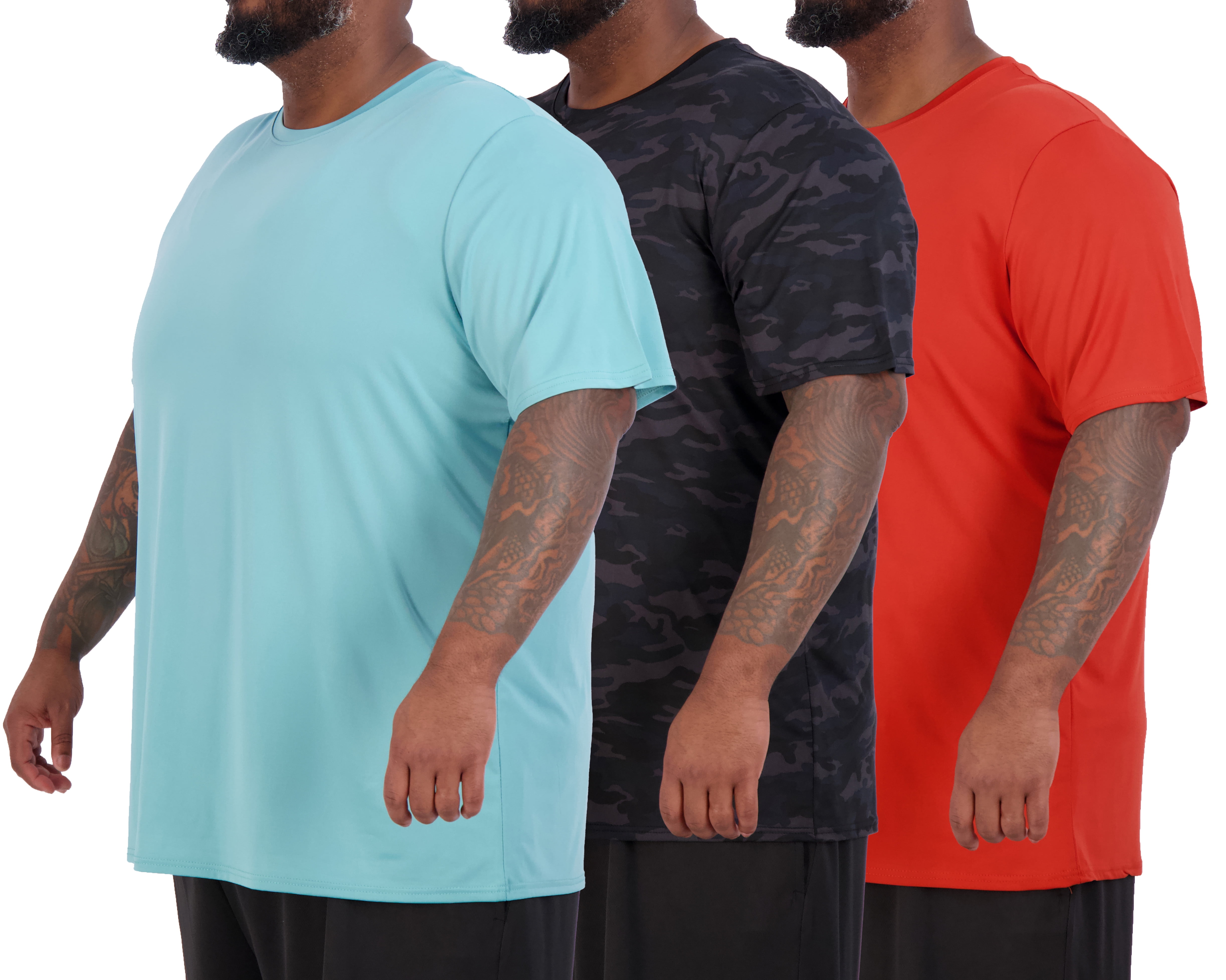 Real Essentials 3 Pack: Men’s Big & Tall Tech Stretch Long-Sleeve ...