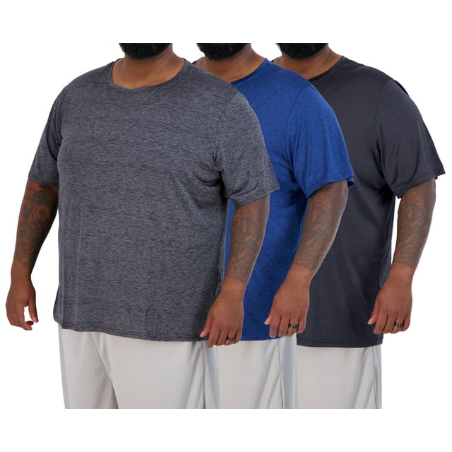 Real Essentials 3 Pack: Men’s Big & Tall Tech Stretch Long-Sleeve ...