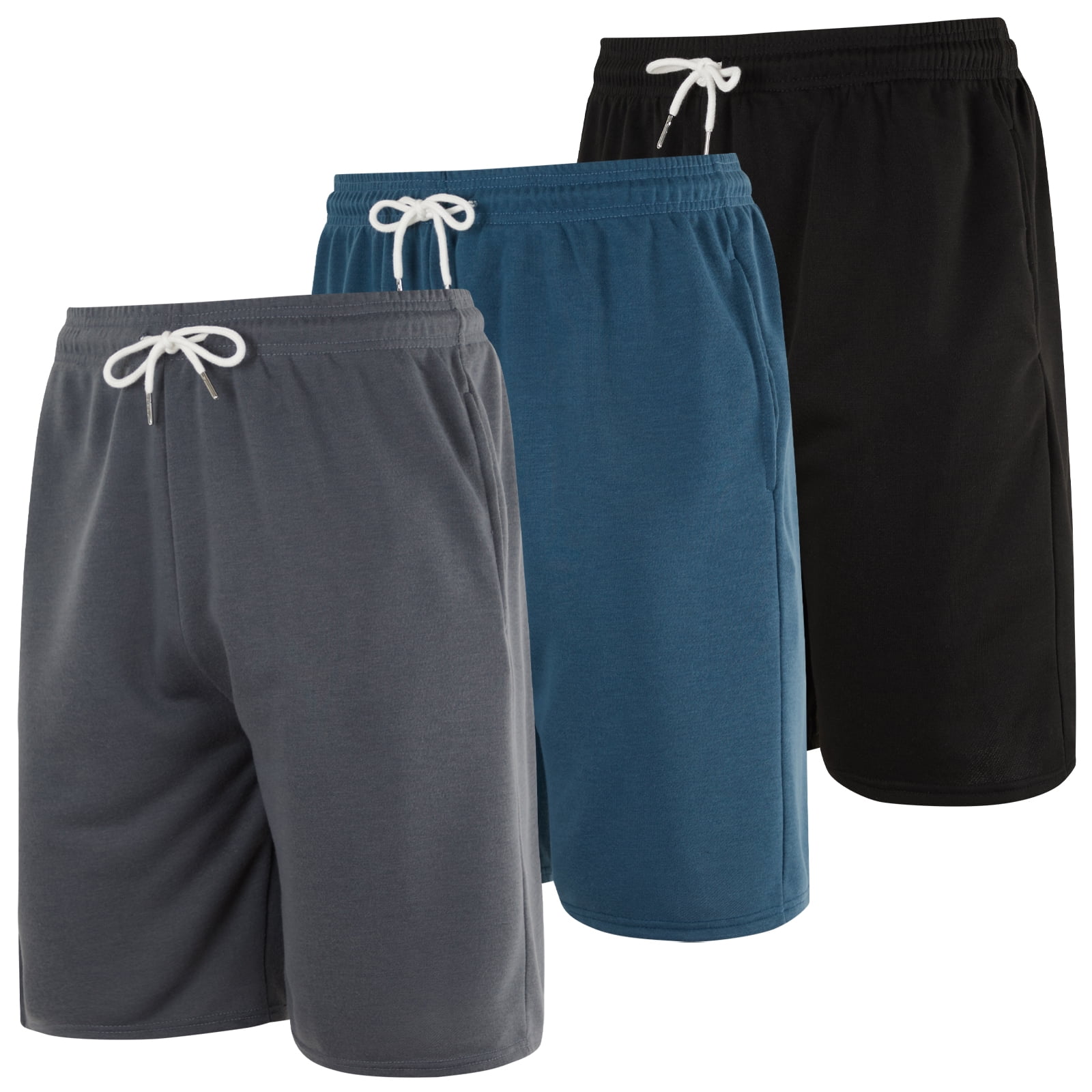 "Real Essentials 3-Pack Men's 9"" French Terry Lounge Shorts with ...