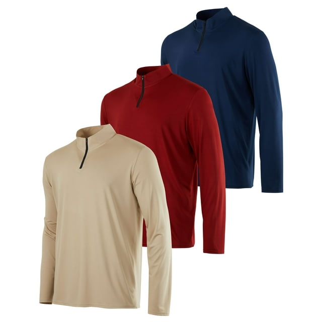 Free Shipping! Real Essentials 3 Pack: Men's Dry-Fit Active Quarter Zip ...