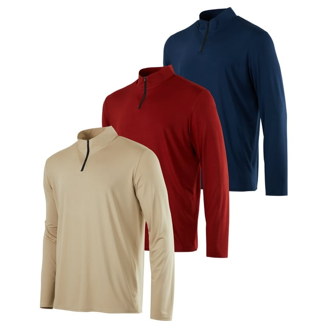 Free Shipping! Real Essentials 3 Pack: Men's Dry-Fit Active Quarter Zip ...