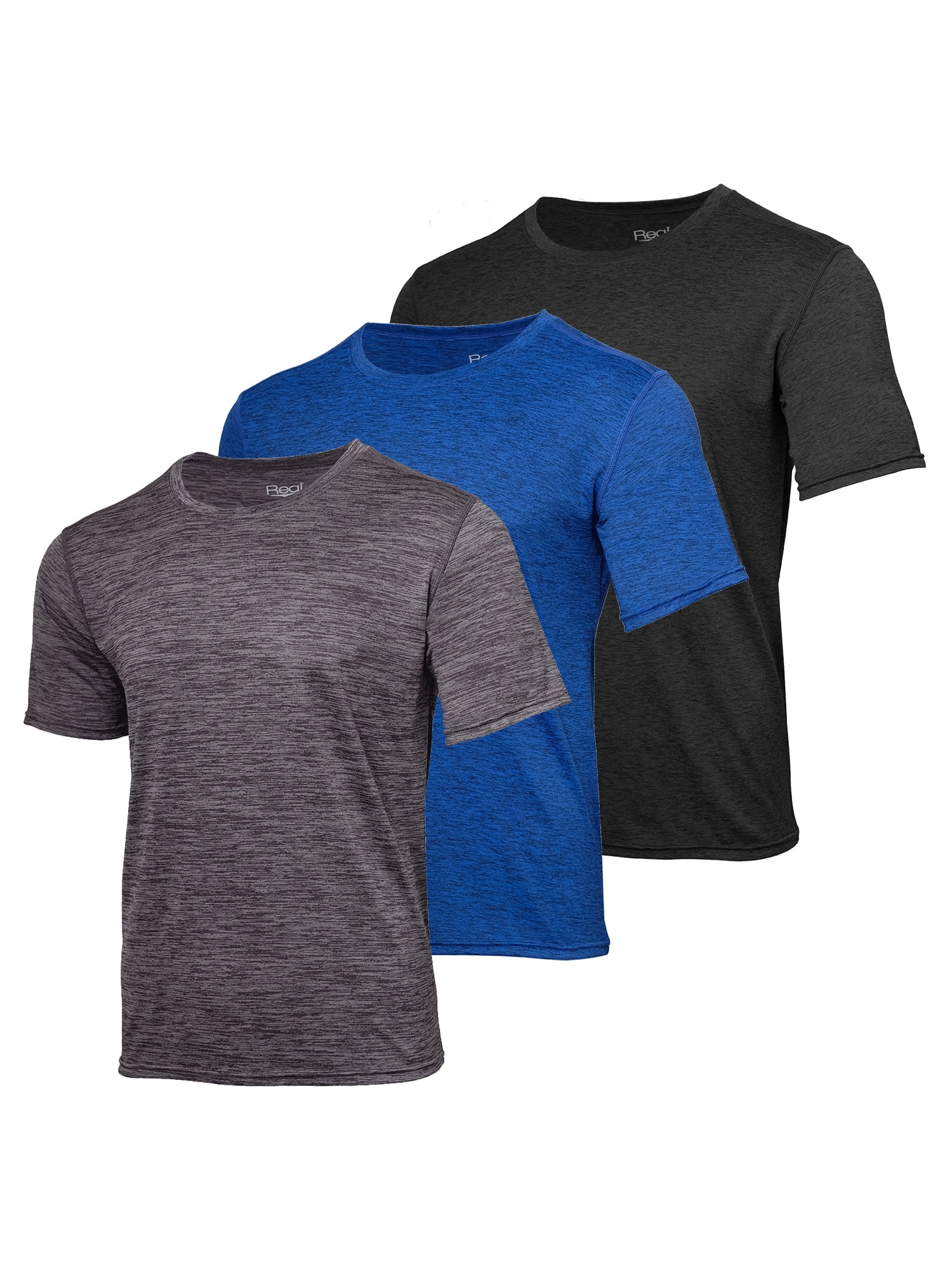 Real Essentials 3 Pack: Men’s Dry-Fit Moisture Wicking Active Athletic ...