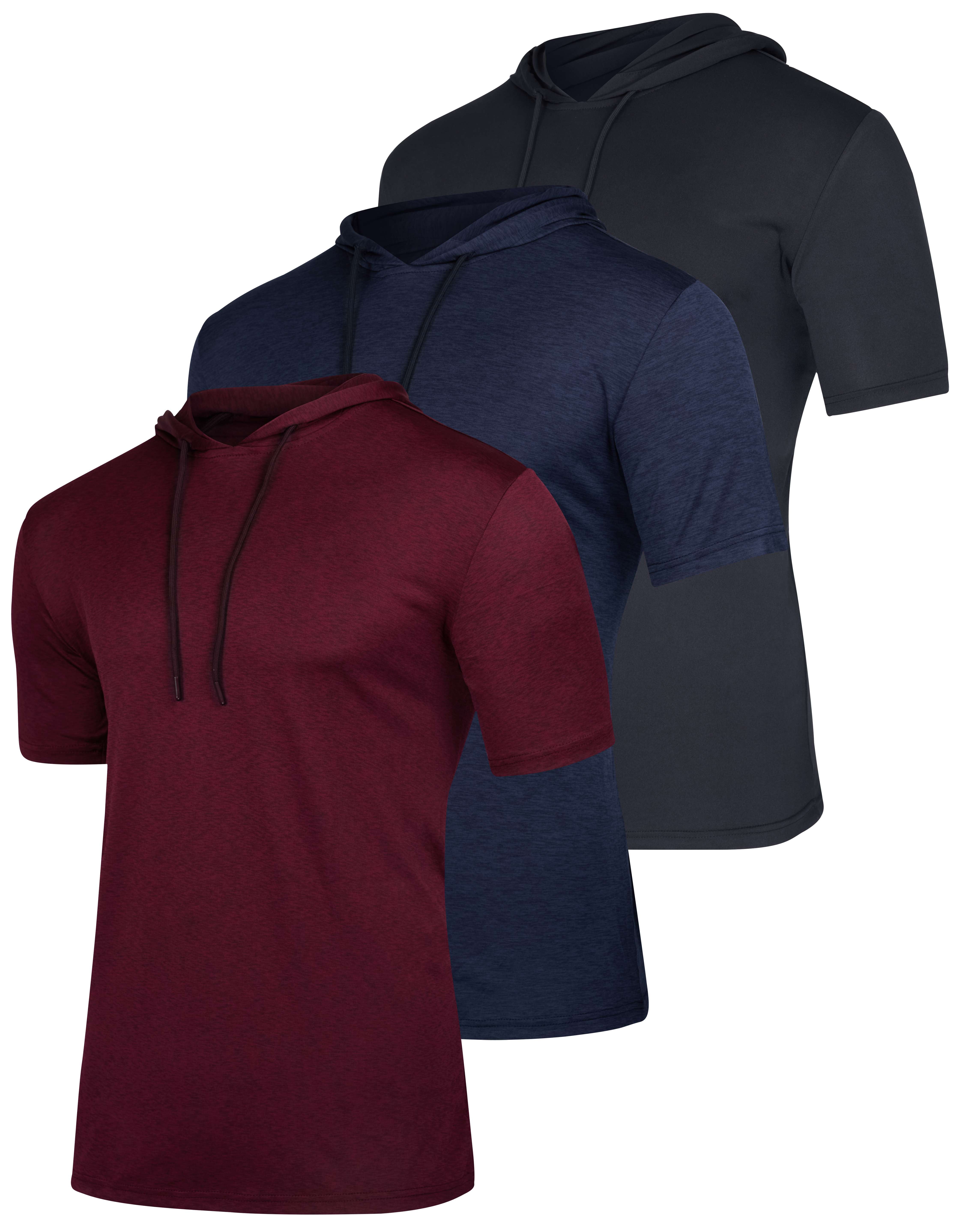 Real Essentials 3 Pack: Men's Dry Fit Short Sleeve Active Athletic ...