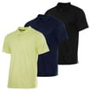 3-Pack Men's Regular-Fit Short Sleeve Pique Polo Shirts with Ribbed Collar & Armbands, Sizes S ...