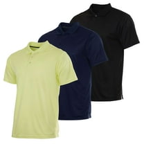 3-Pack Men's Regular-Fit Short Sleeve Pique Polo Shirts with Ribbed Collar & Armbands, Sizes S ...