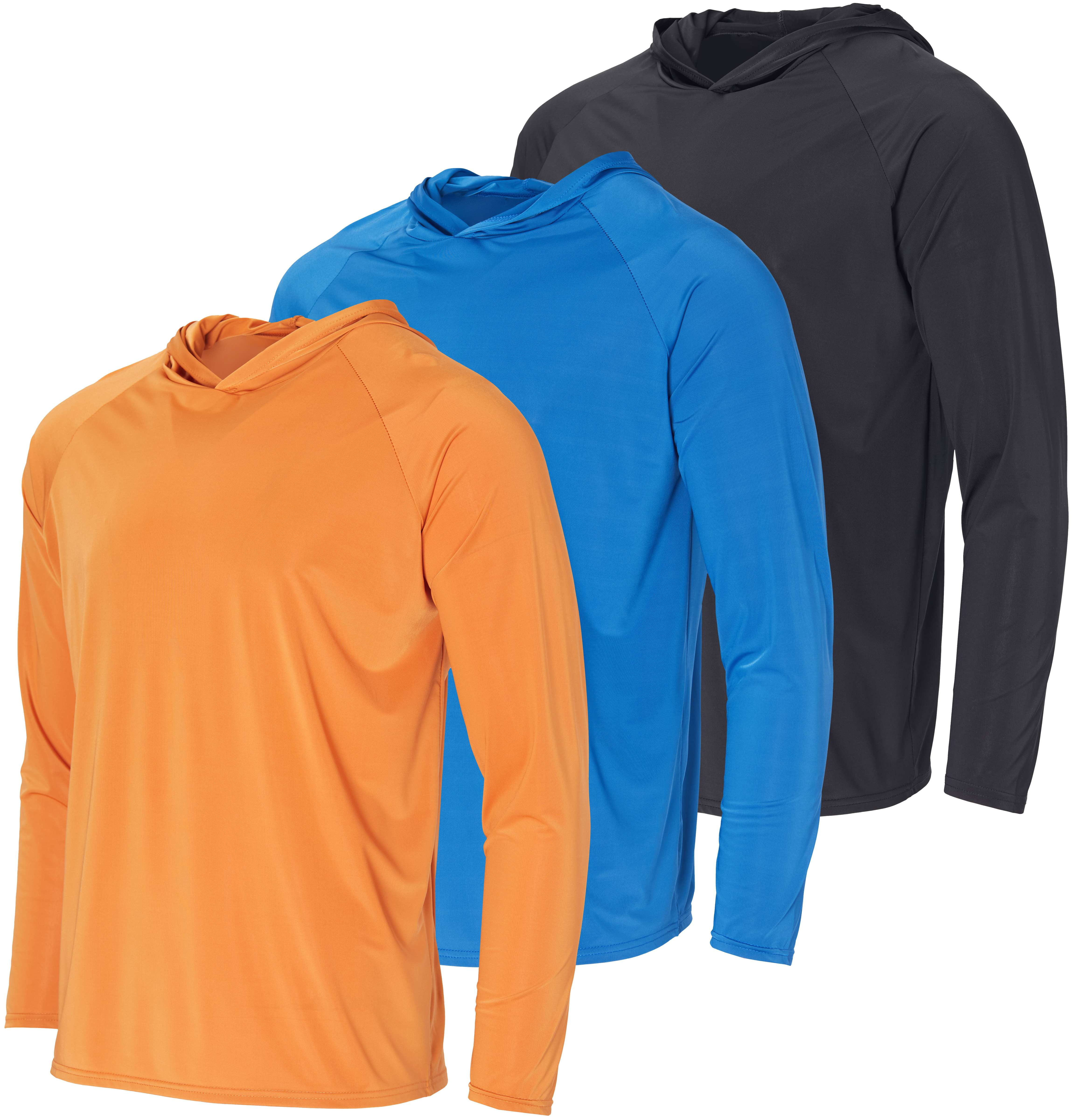 Real Essentials 3 Pack: Men's Rash Guard Hoodie Sweatshirt Sun ...