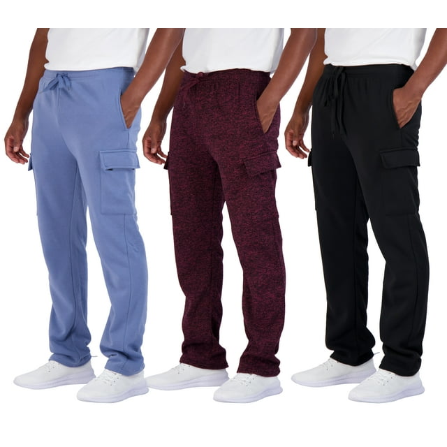 Real Essentials 3 Pack: Men's Tech Fleece Active Athletic Casual Open ...