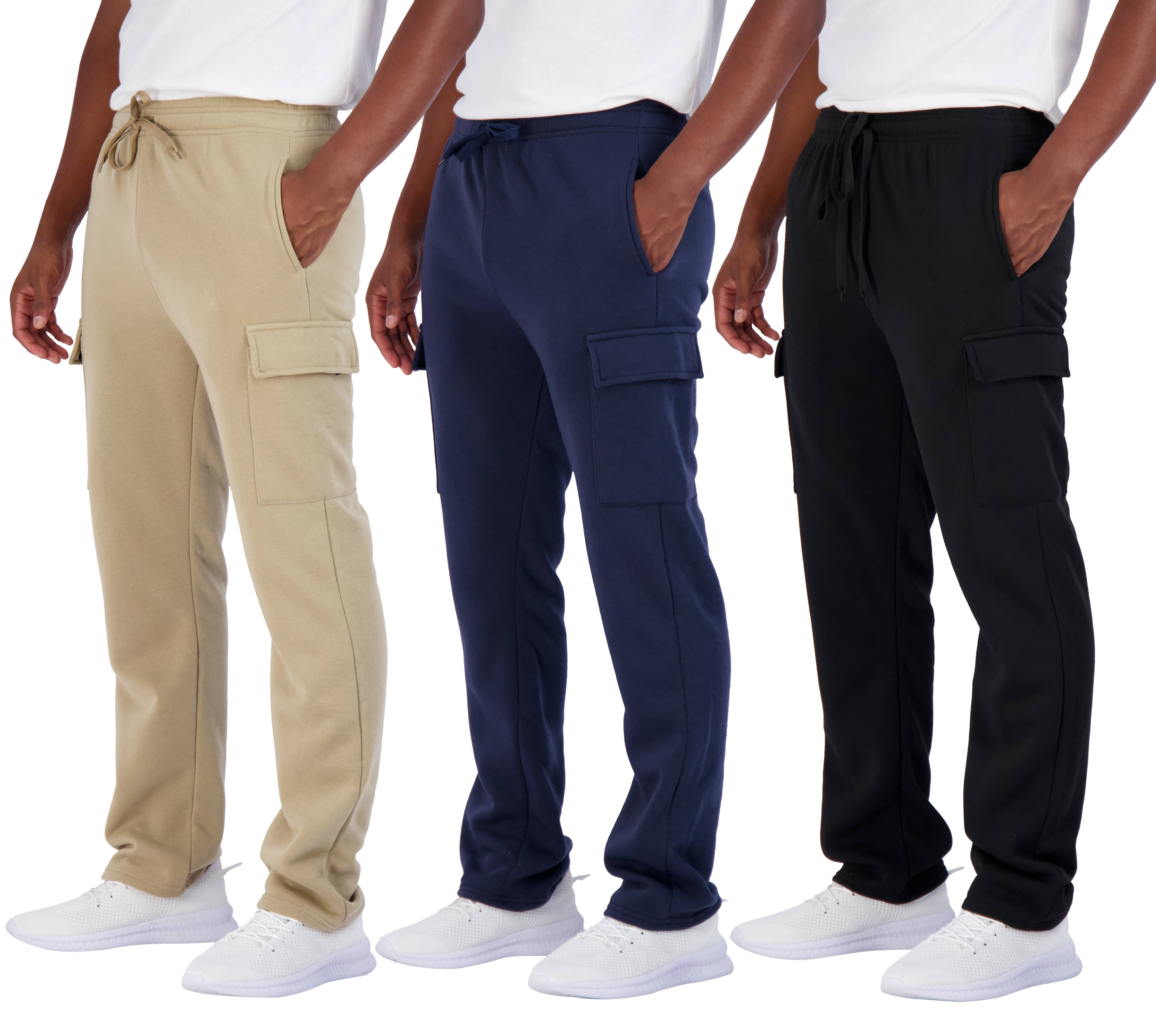 Real Essentials 3 Pack: Men's Tech Fleece Active Athletic Casual Open ...