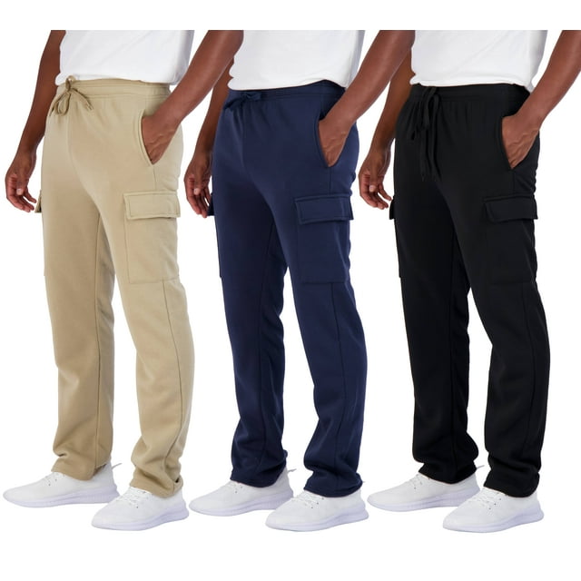 Real Essentials 3 Pack: Men's Tech Fleece Active Athletic Casual Open ...