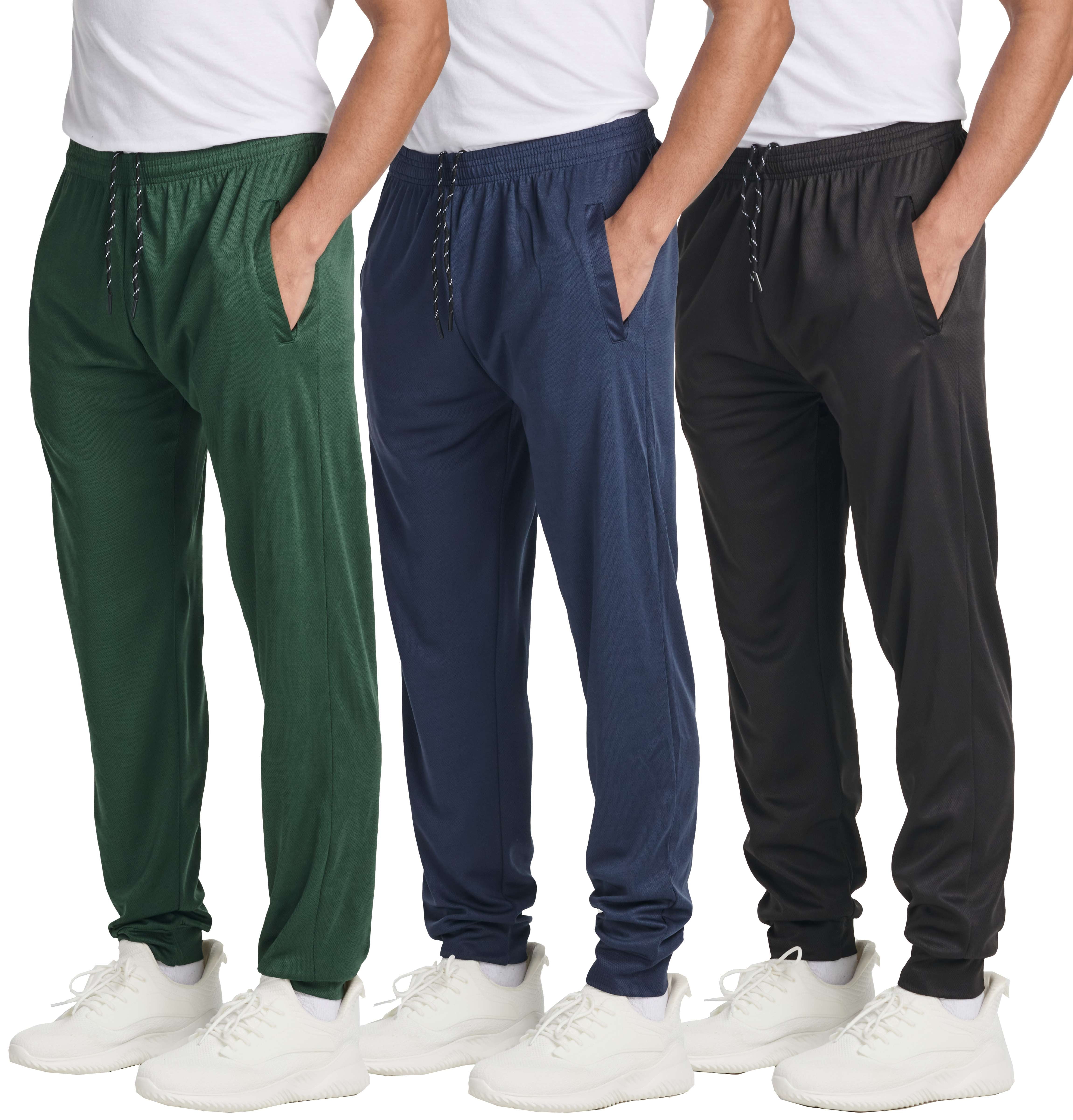 Real Essentials 3 Pack: Men's Tech Mesh Active Athletic Casual Jogger ...