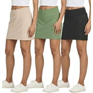 3 Pack: Women's 20" Golf Skirts Knee Length Skorts Athletic Modest Long ...