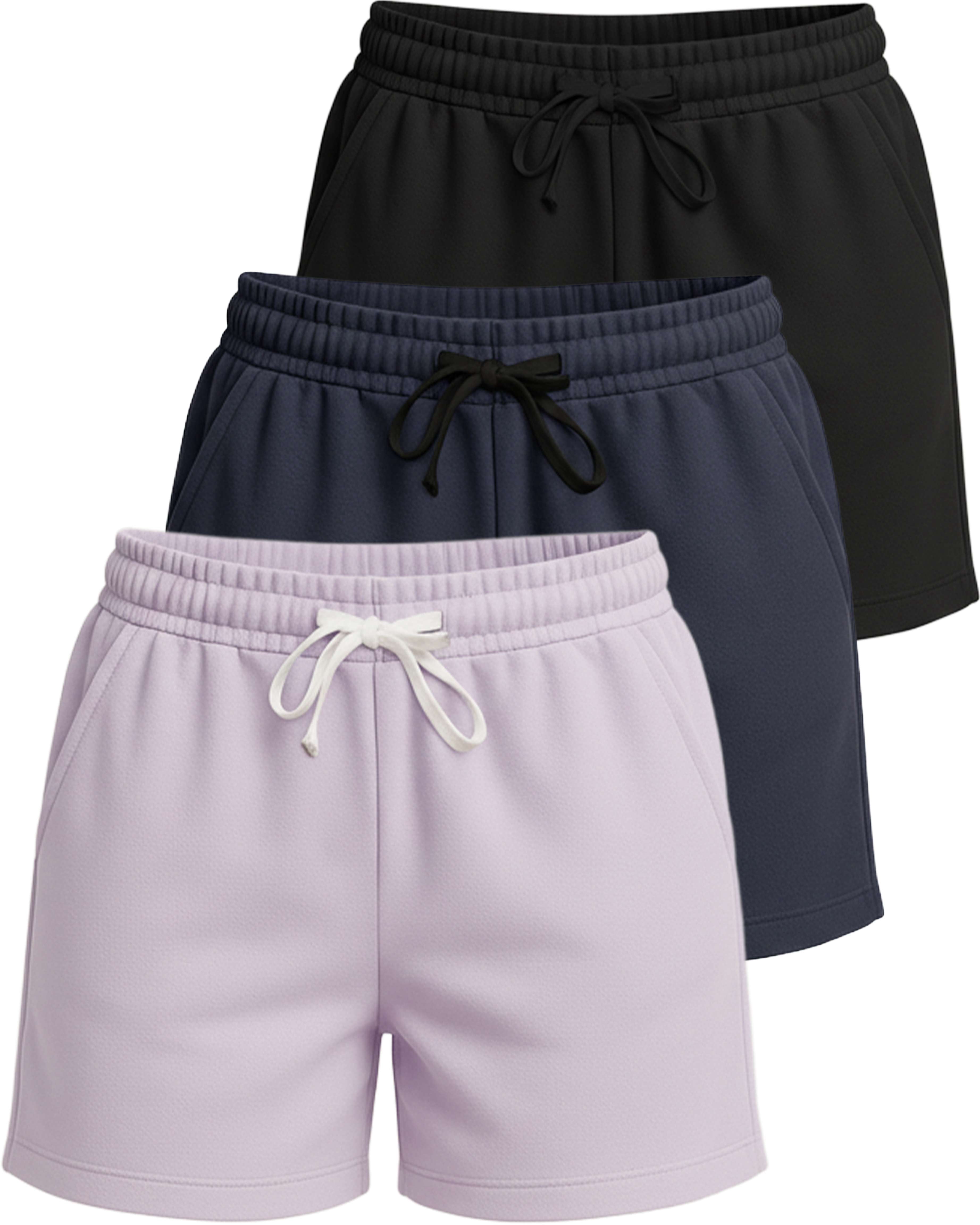 Real Essentials 3 Pack:Women's Fleece Casual Sweat Shorts - Athletic ...