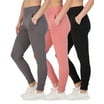 Real Essentials 3 Pack: Women's Ultra-Soft Lounge Joggers Athletic Yoga ...