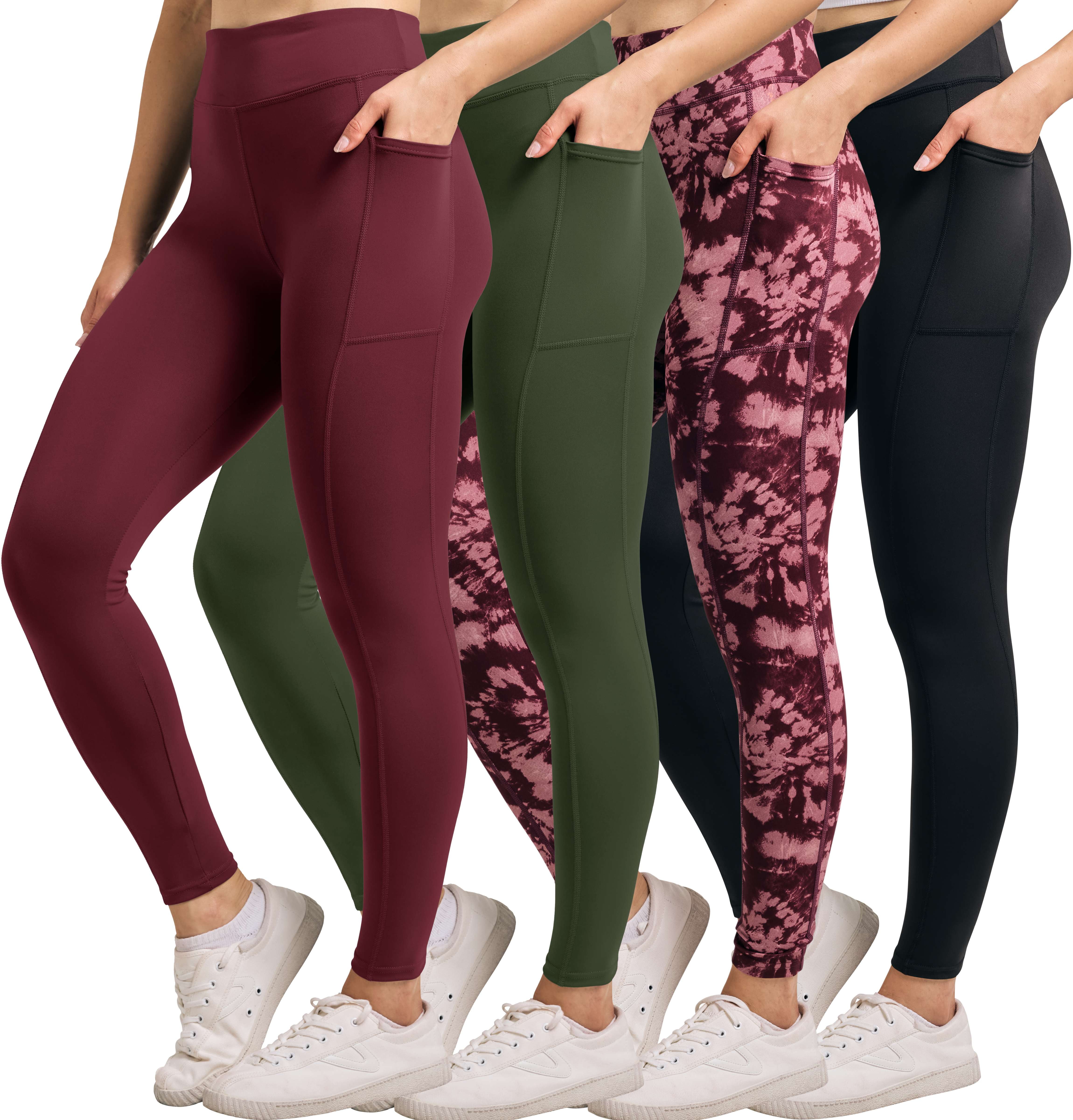 Real Essentials 3 Pack: Women's Joggers with Pockets - High Waist ...
