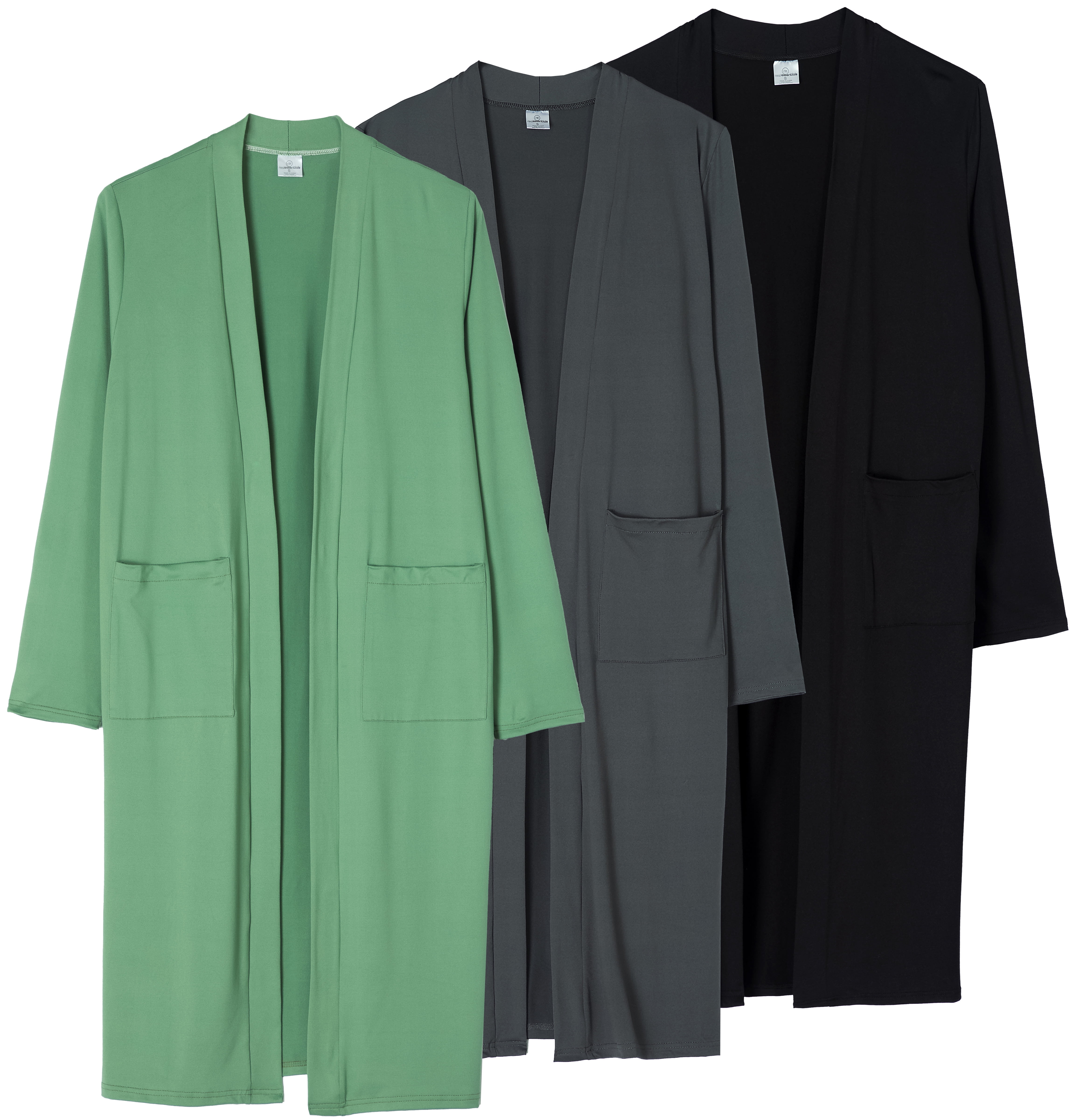 Real Essentials 3 Pack: Women's Long Sleeve Open-Front Cardigan with ...