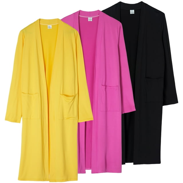 Real Essentials 3 Pack: Women's Long Sleeve Open-Front Cardigan with ...