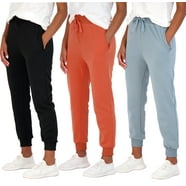 3 Pack: Women's Relaxed Fit Fleece Open Bottom Sweatpants Pockets ...