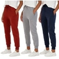 Real Essentials 3 Pack: Women's Relaxed Fit Fleece Jogger Sweatpants ...
