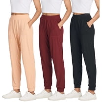 3-Pack: Women's Capri Silky Soft Joggers Cuffed Athletic Comfy Casual ...