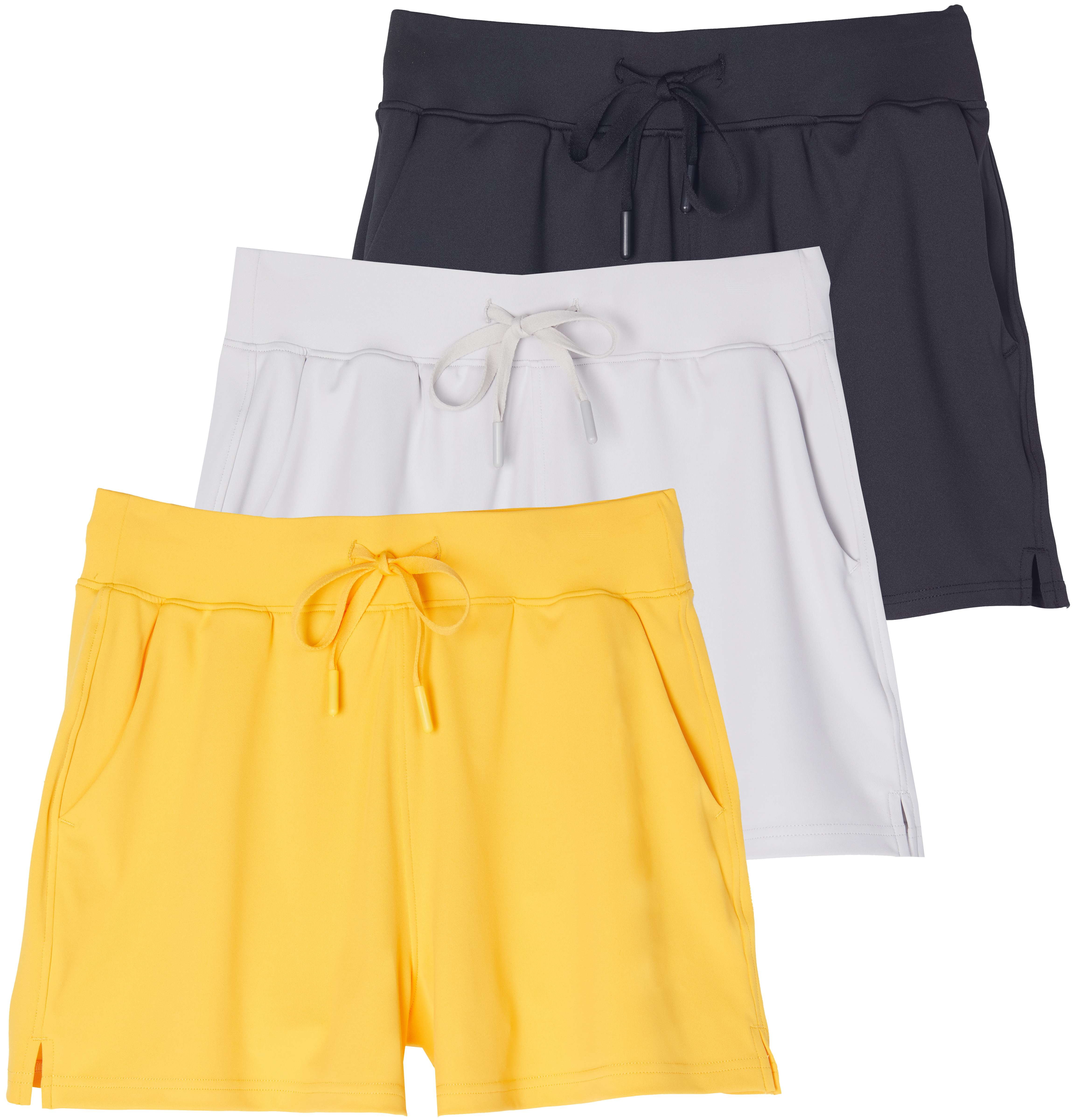 Real Essentials 3 Pack: Women's Shorts Hiking Athletic Yoga Lounge ...
