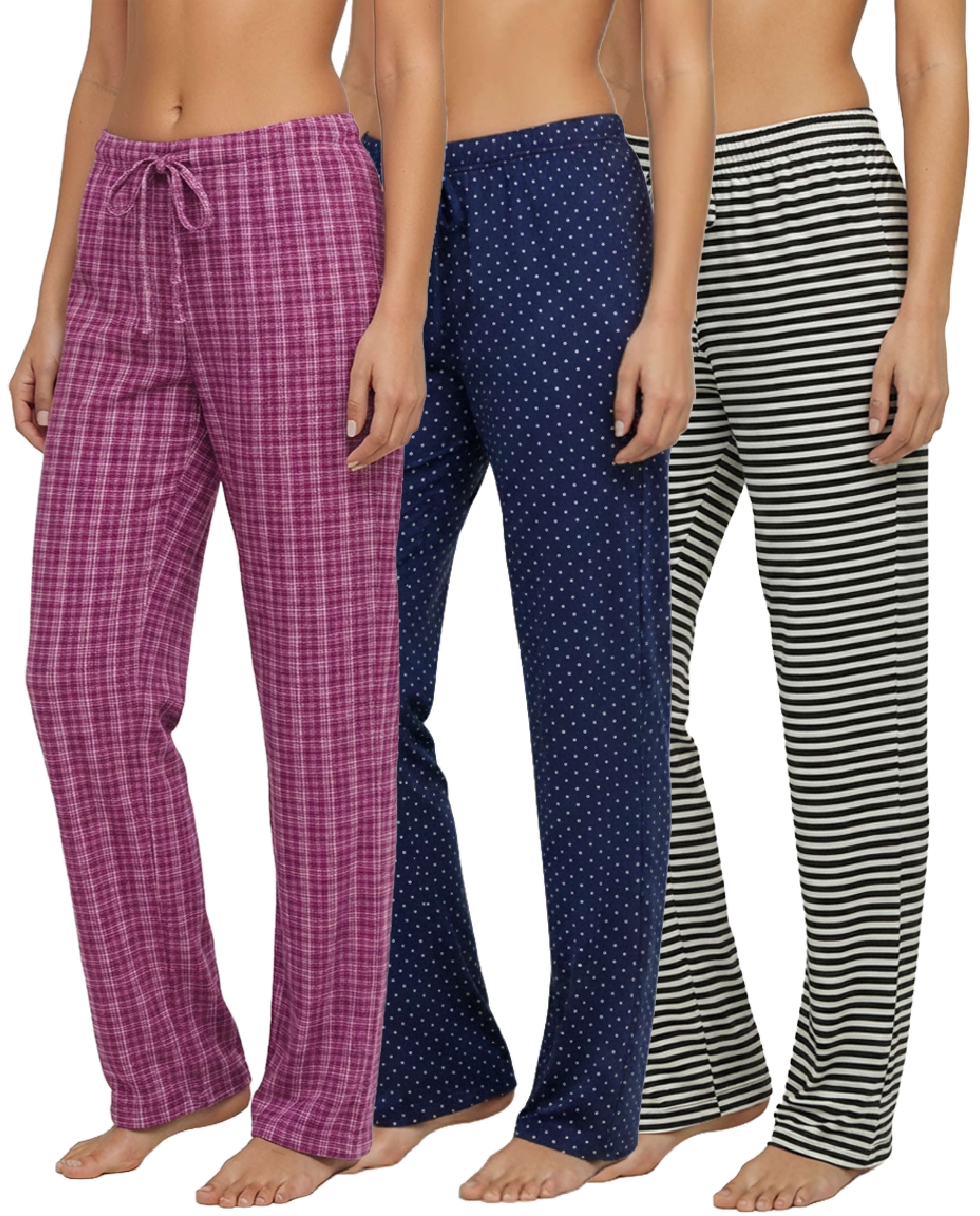 Real Essentials, Women‚Äôs Pajama Lounge Pants, 3 Pack, Plus Size ...