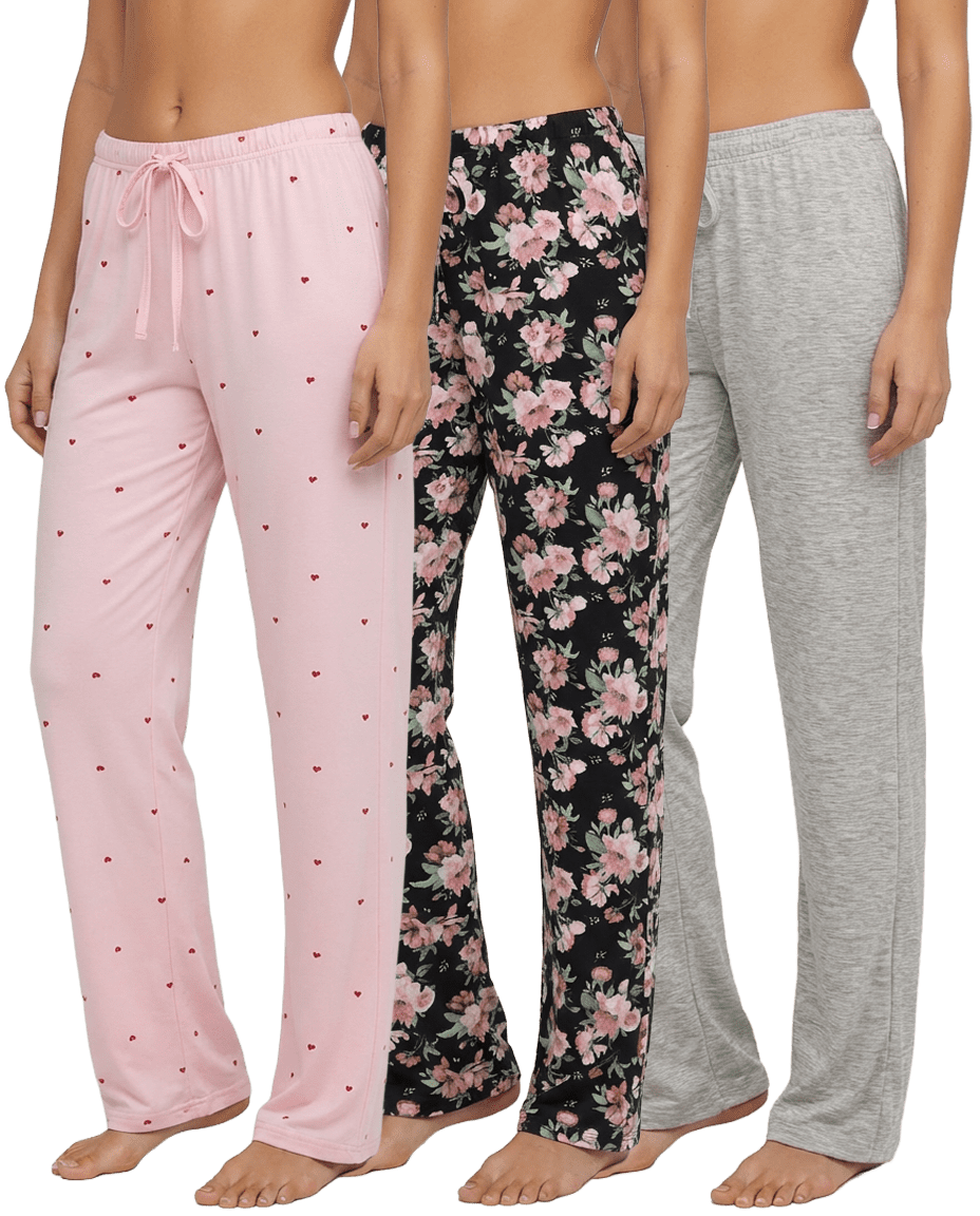 Real Essentials, Women’s Ultra-Soft Pajama Pants, 3pk, Plus Size ...