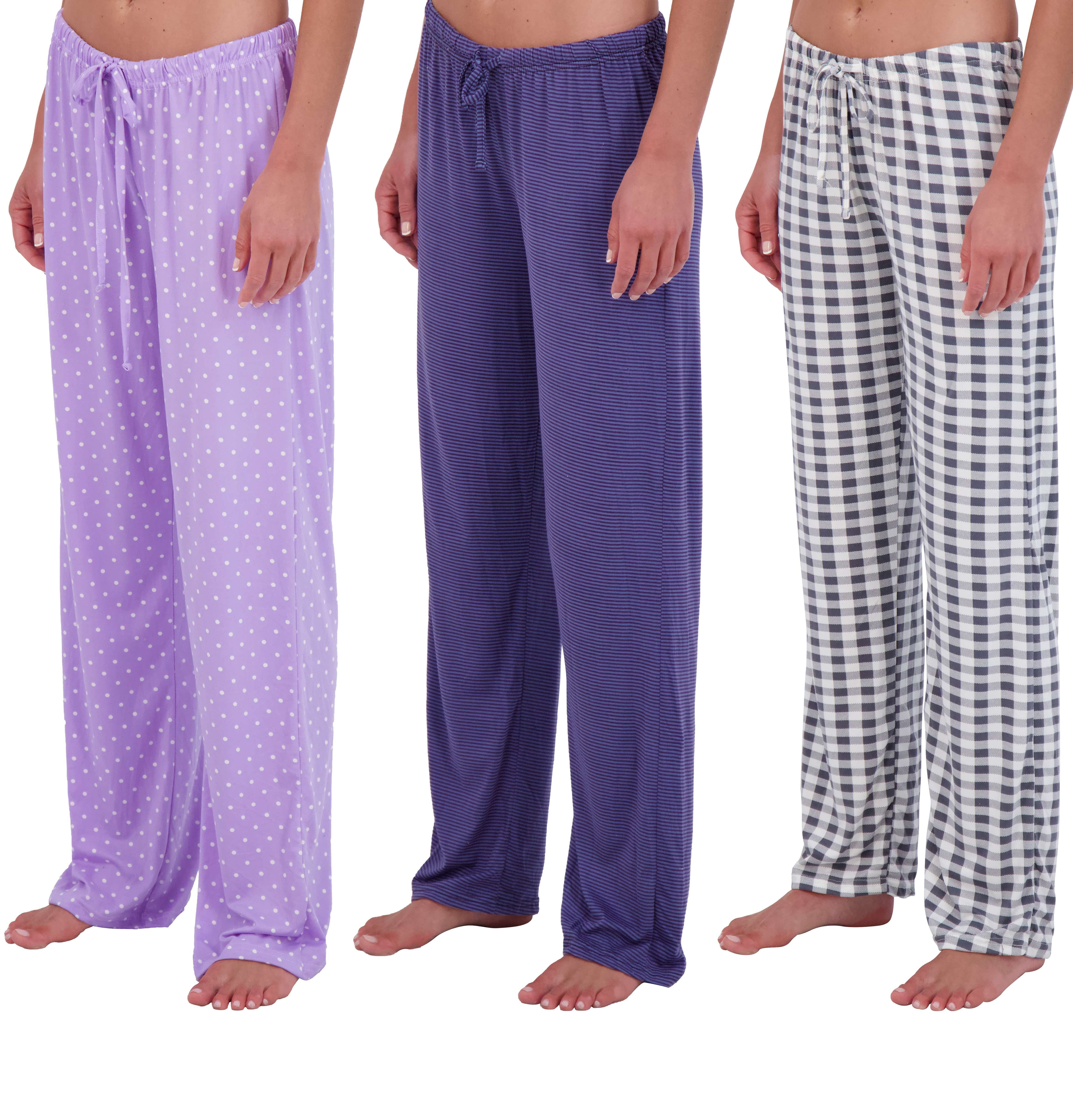 Real Essentials 3 Pack: Women’s Ultra-Soft Comfy Pajama Lounge Pants ...