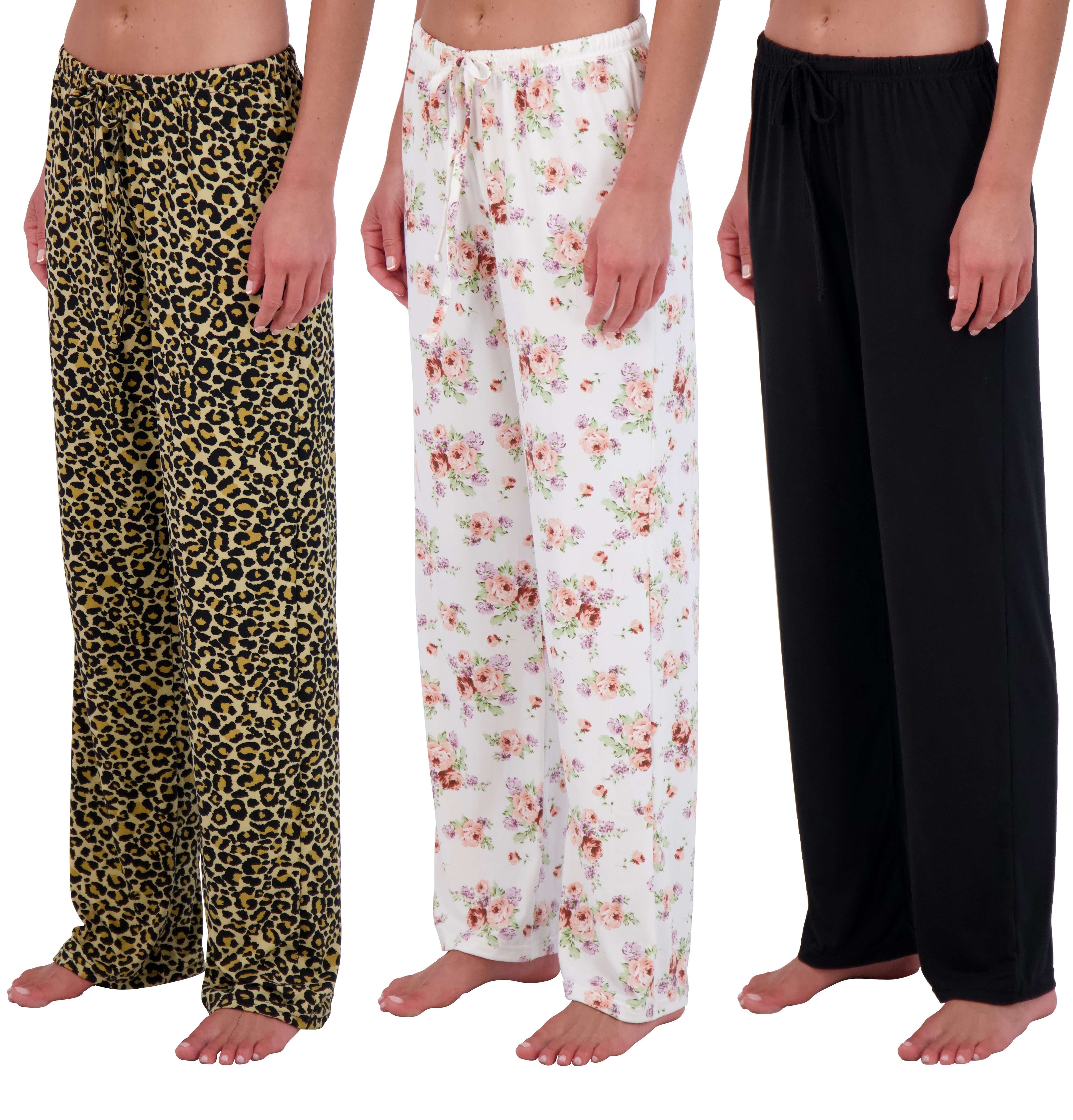Real Essentials 3 Pack: Women’s Ultra-Soft Comfy Pajama Lounge Pants ...