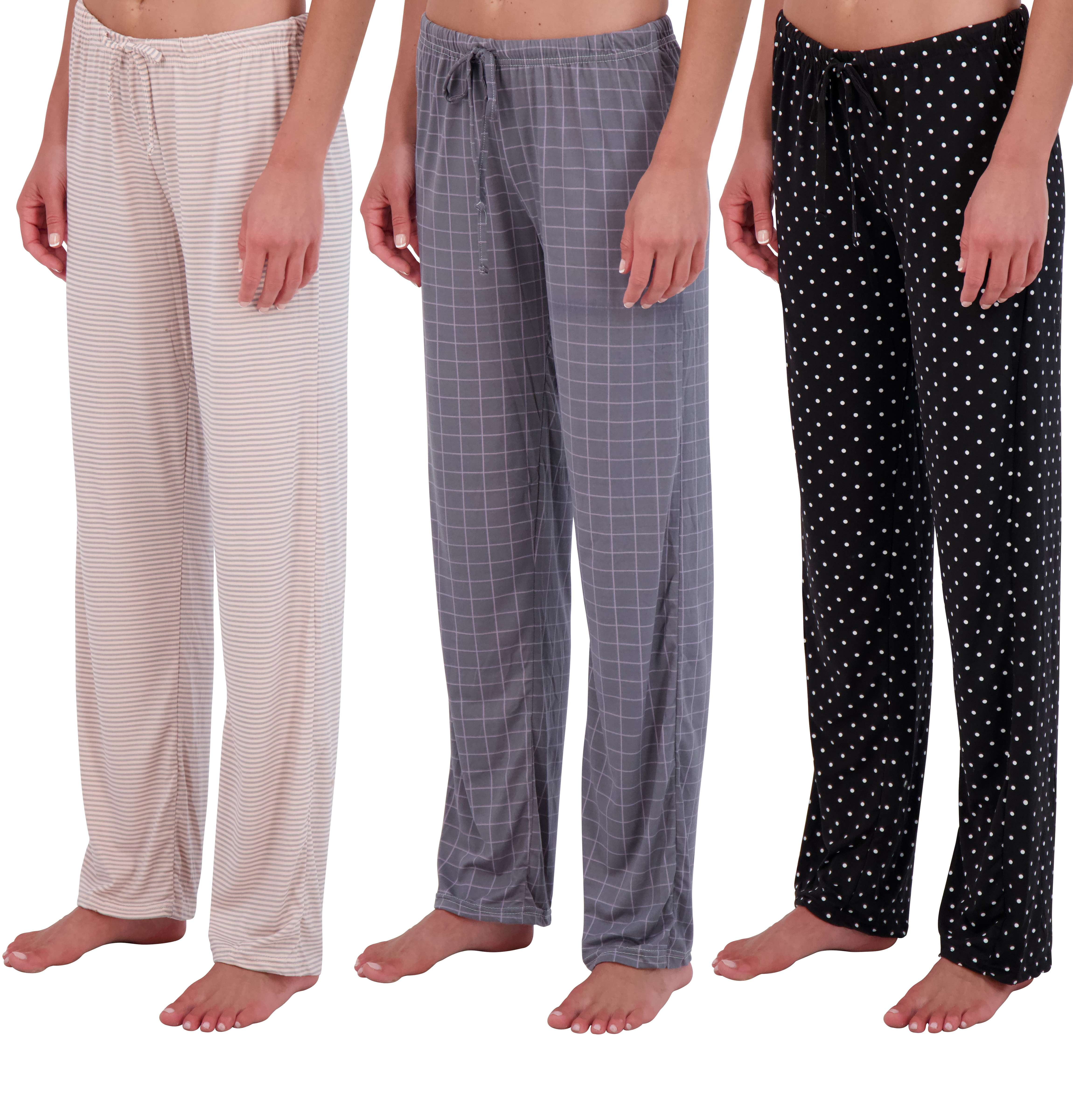 Real Essentials 3 Pack: Women’s Ultra-Soft Comfy Pajama Lounge Pants ...
