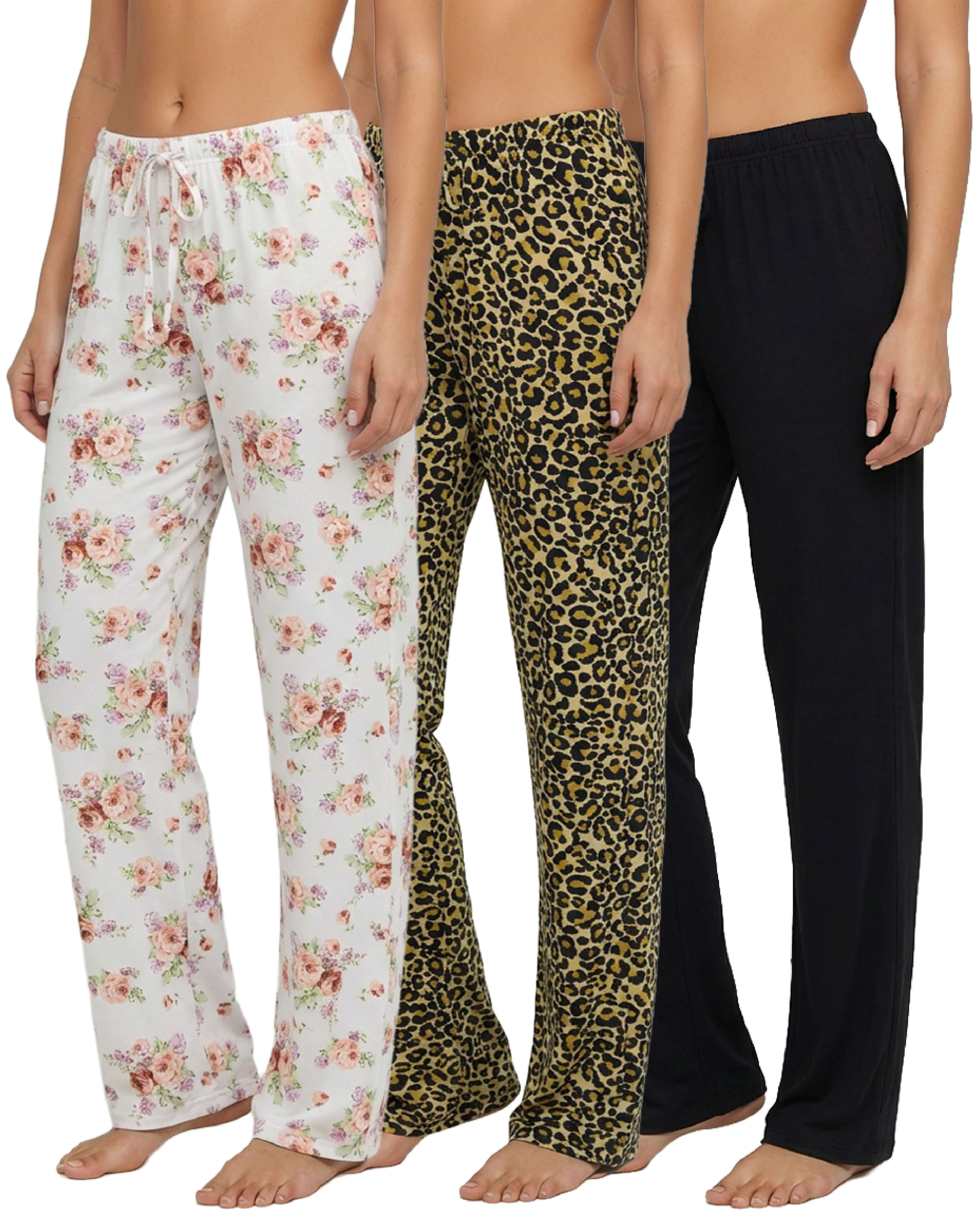 Real Essentials Ultra-Soft Women‚Äôs 3 Pack Lounge Pants Plus Size ...