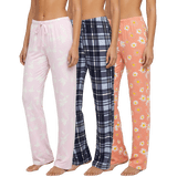 Real Essentials 3 Pack: Women’s Ultra-Soft Comfy Pajama Lounge Pants ...