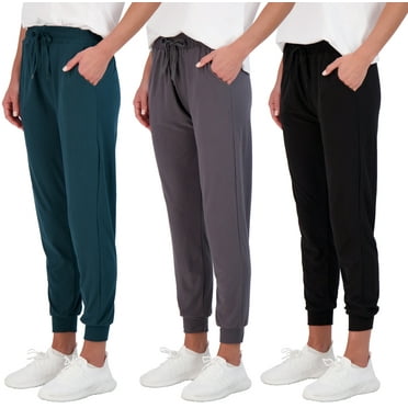 3 Pack: Women's Relaxed Fit Fleece Open Bottom Sweatpants Pockets ...