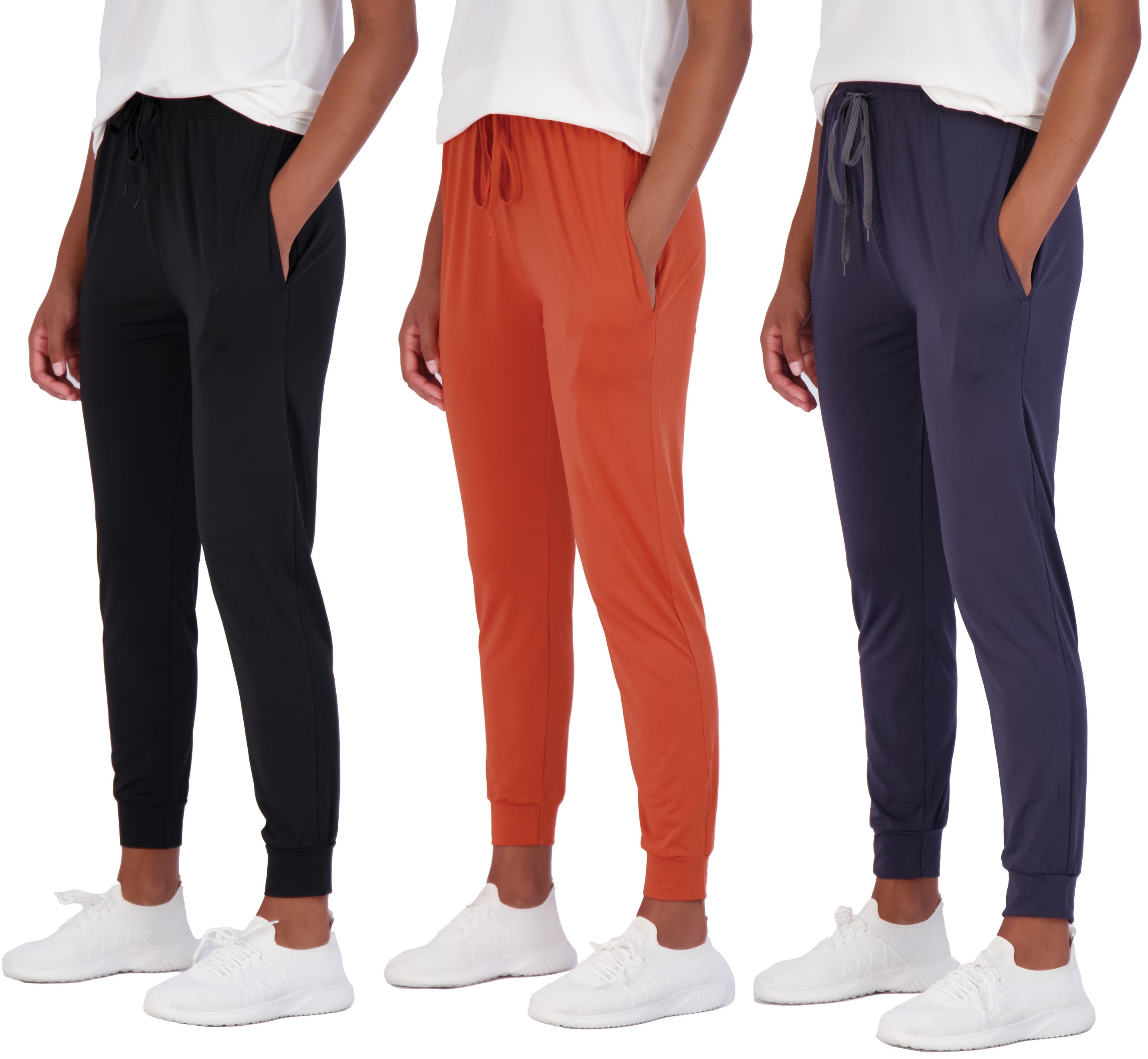 Real Essentials 3 Pack: Womens Dry-Fit Active Athletic Joggers Yoga ...