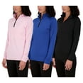 Real Essentials 3 Pack: Womens Dry-Fit Long Sleeve Quarter Zip & Full ...