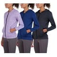 Real Essentials 3 Pack: Womens Dry-Fit Long Sleeve Quarter Zip & Full ...