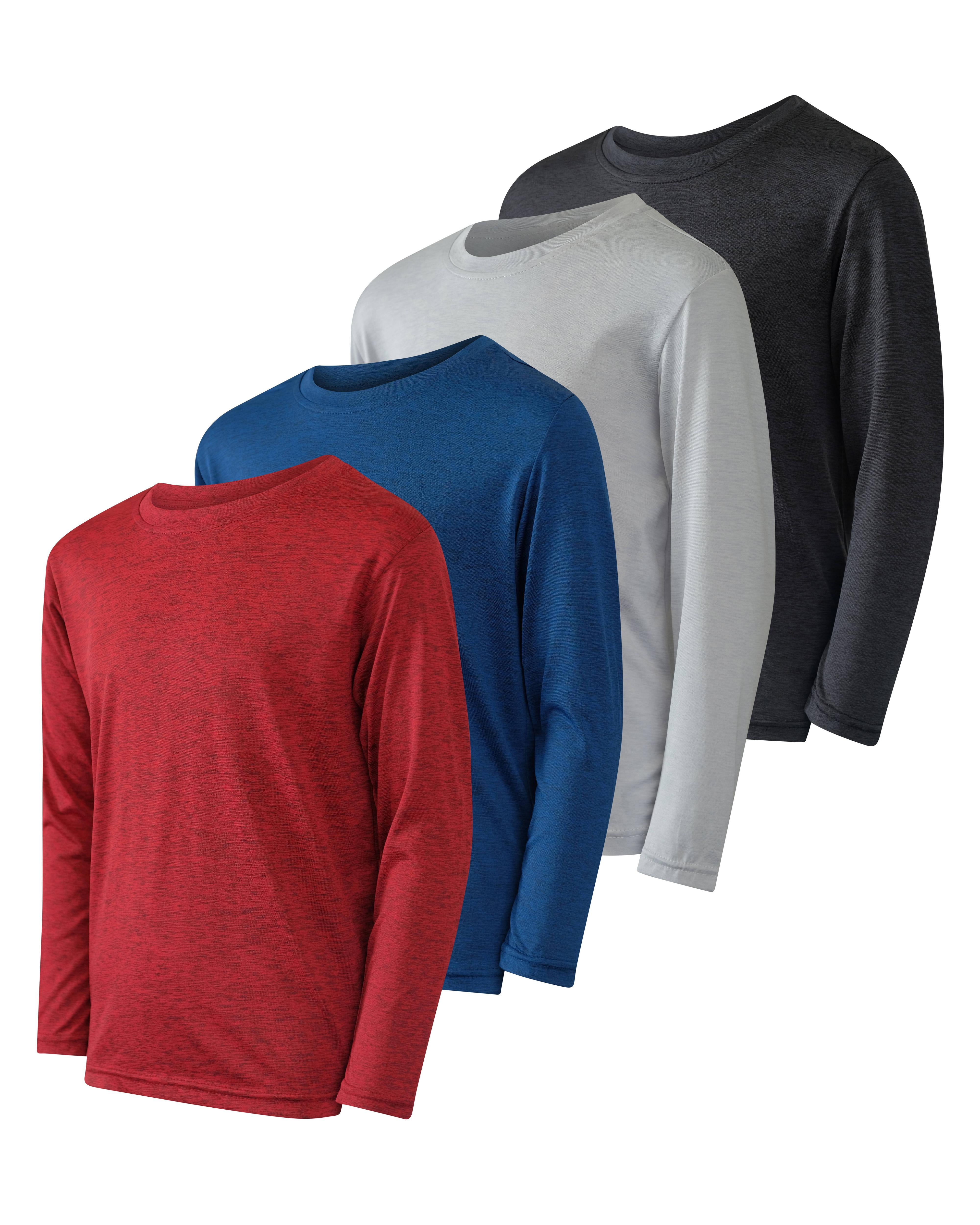 Real Essentials 4 Pack: Boys Youth Dry-Fit Moisture Wicking Active ...
