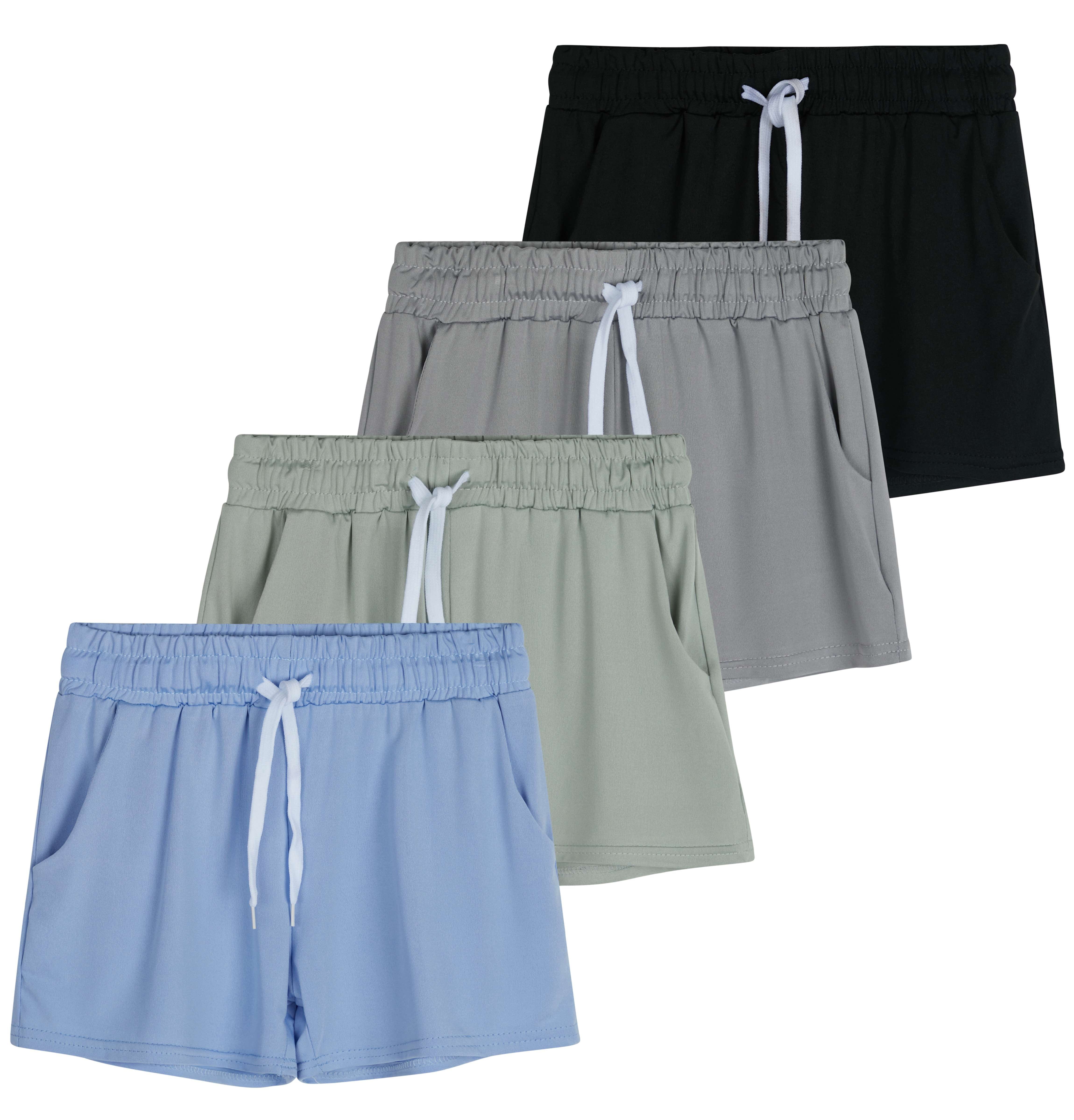 Real Essentials 4 Pack: Girls Athletic Performance Dry-Fit Running ...