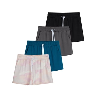 BTween Girls 4-Piece Active Performance Dolphin Shorts with Faux ...