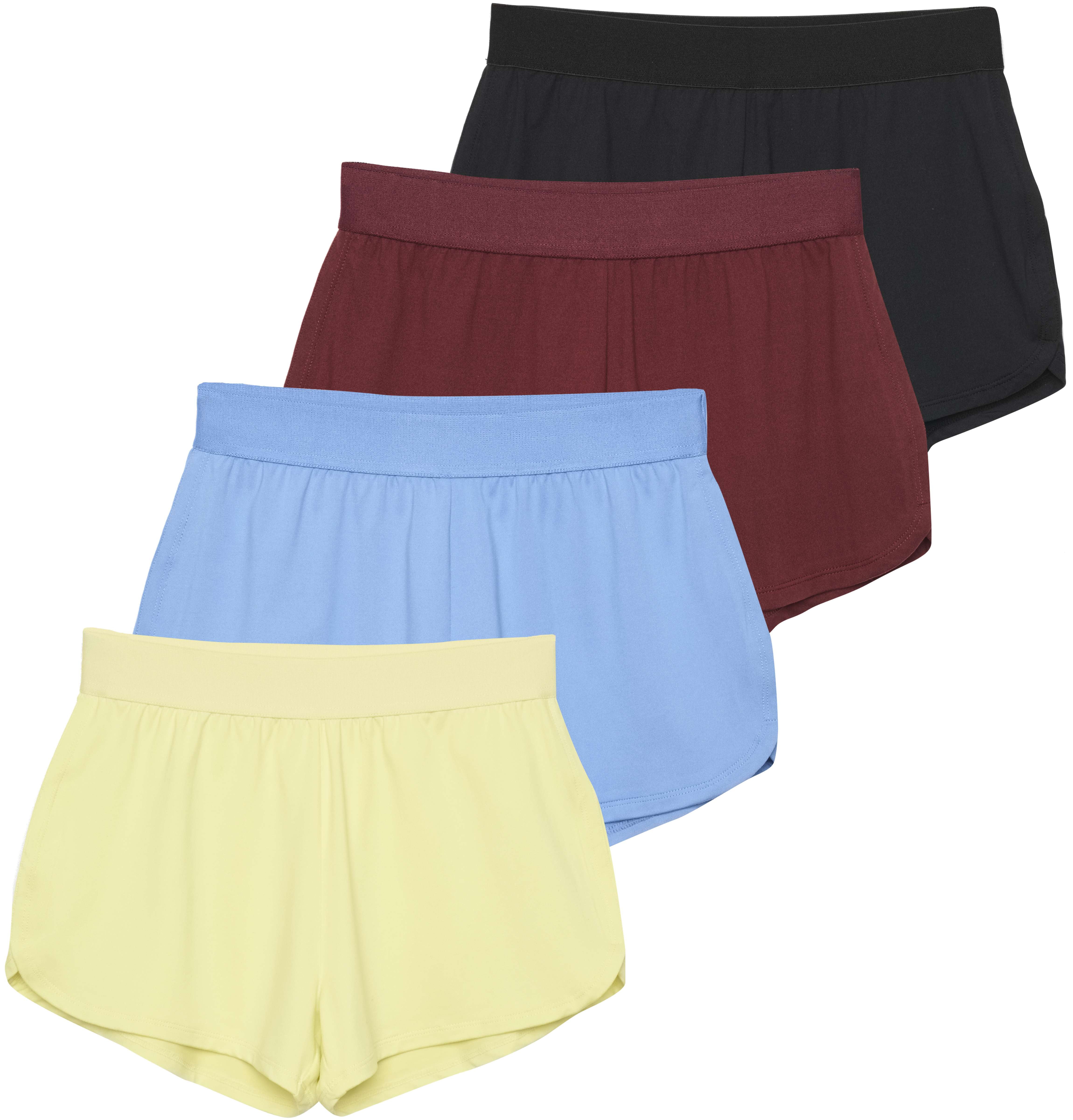 Real Essentials 4 Pack: Girls Athletic Performance Running Shorts with ...