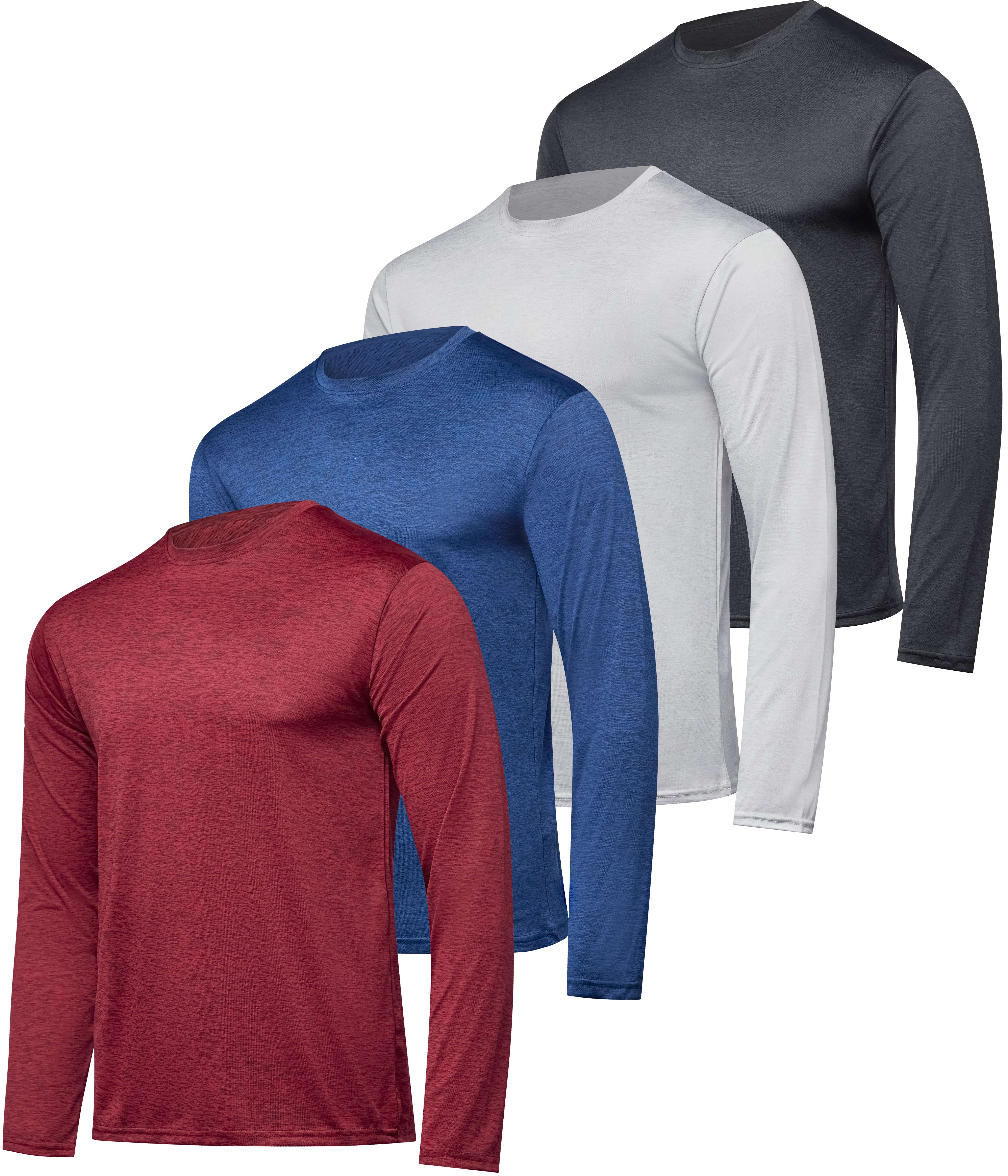 Real Essentials 4 Pack: Men's Dry-Fit UV Moisture Wicking UPF 50+ SPF ...