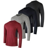 Real Essentials 4 Pack Men's UV SPF Moisture Wicking Long Sleeve Shirt ...