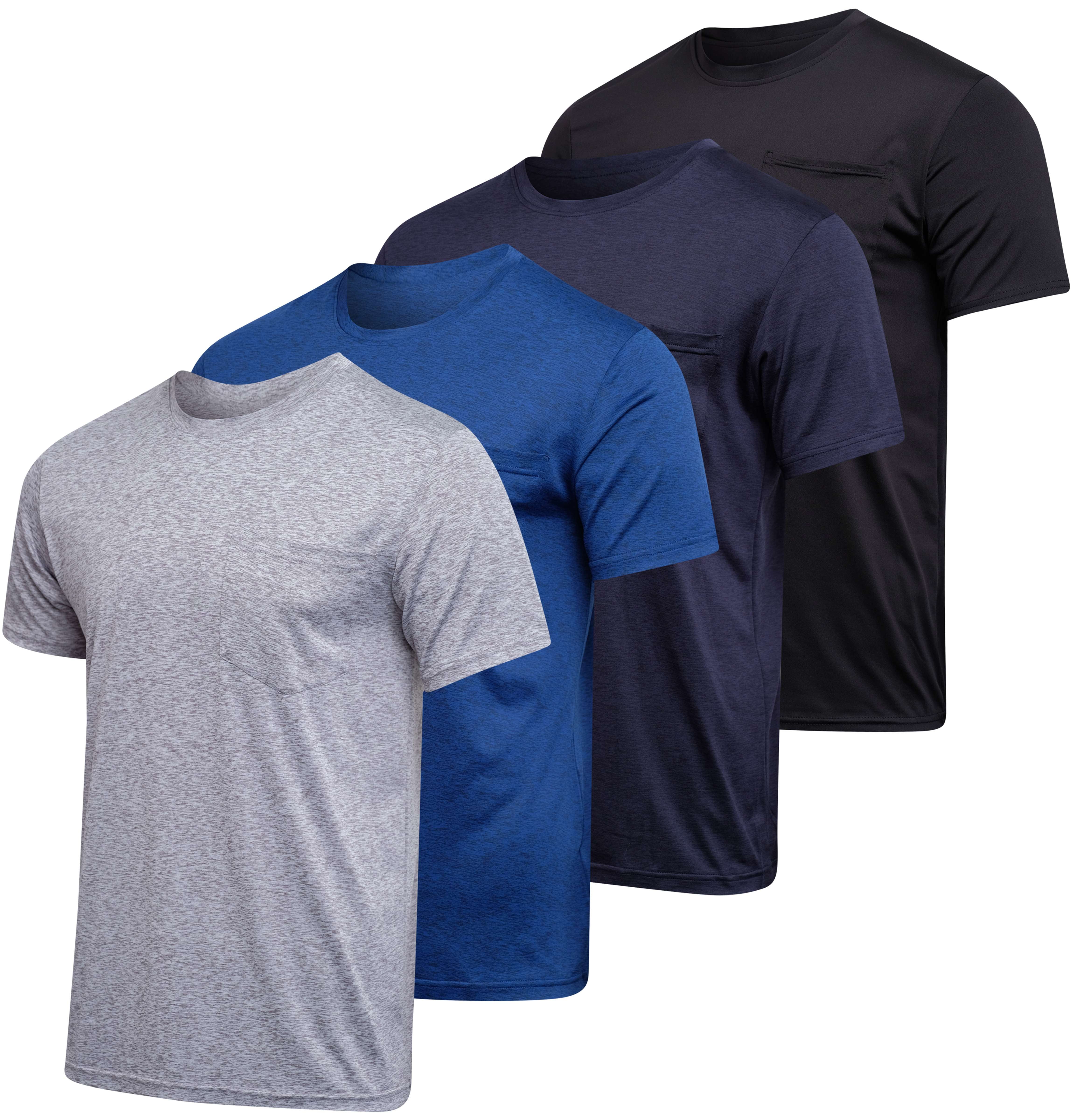 Real Essentials 4-Pack: Men's Dry-Fit, Moisture Wicking, Performance ...