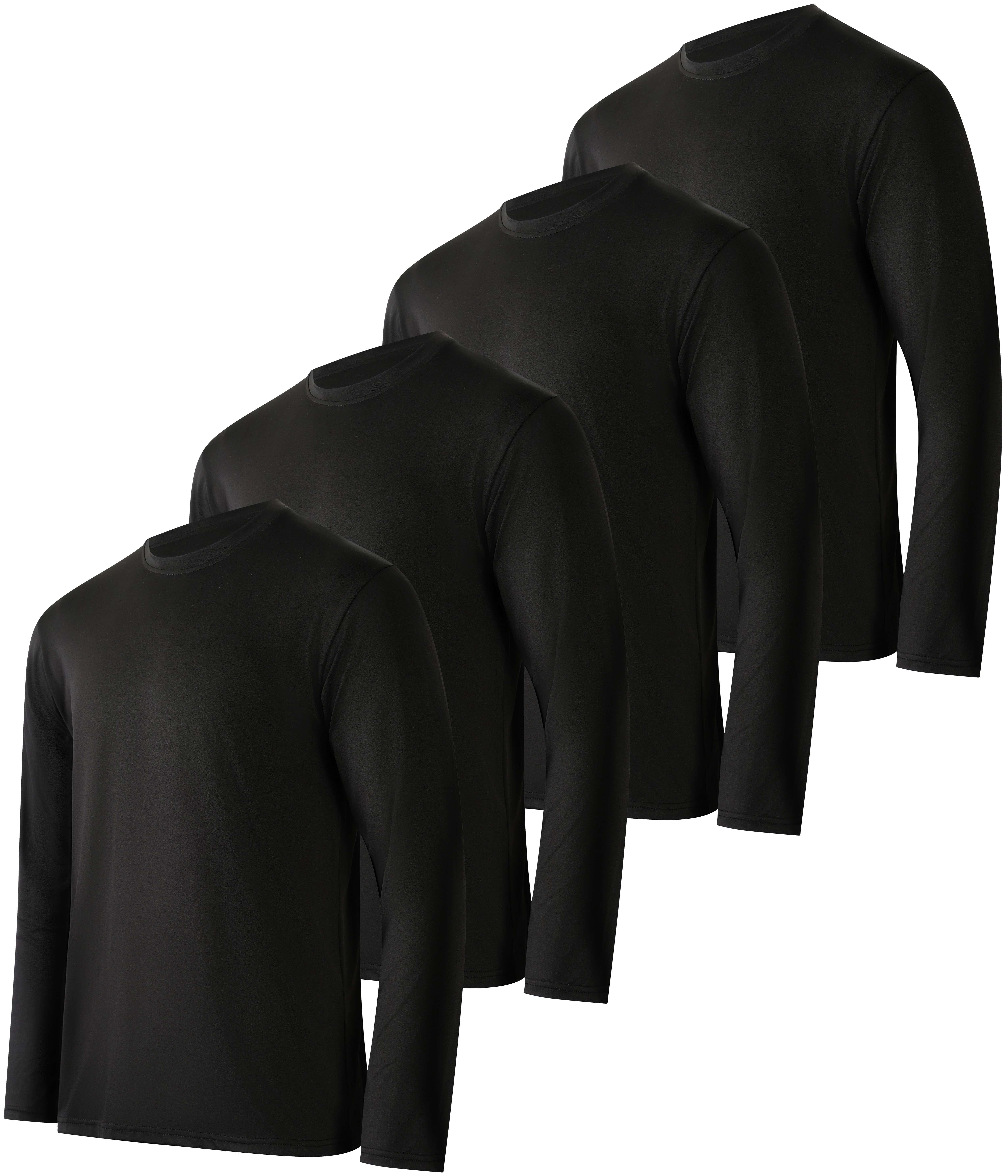 Real Essentials 4 Pack: Men's Dry-Fit UV Moisture Wicking UPF 50+ SPF ...