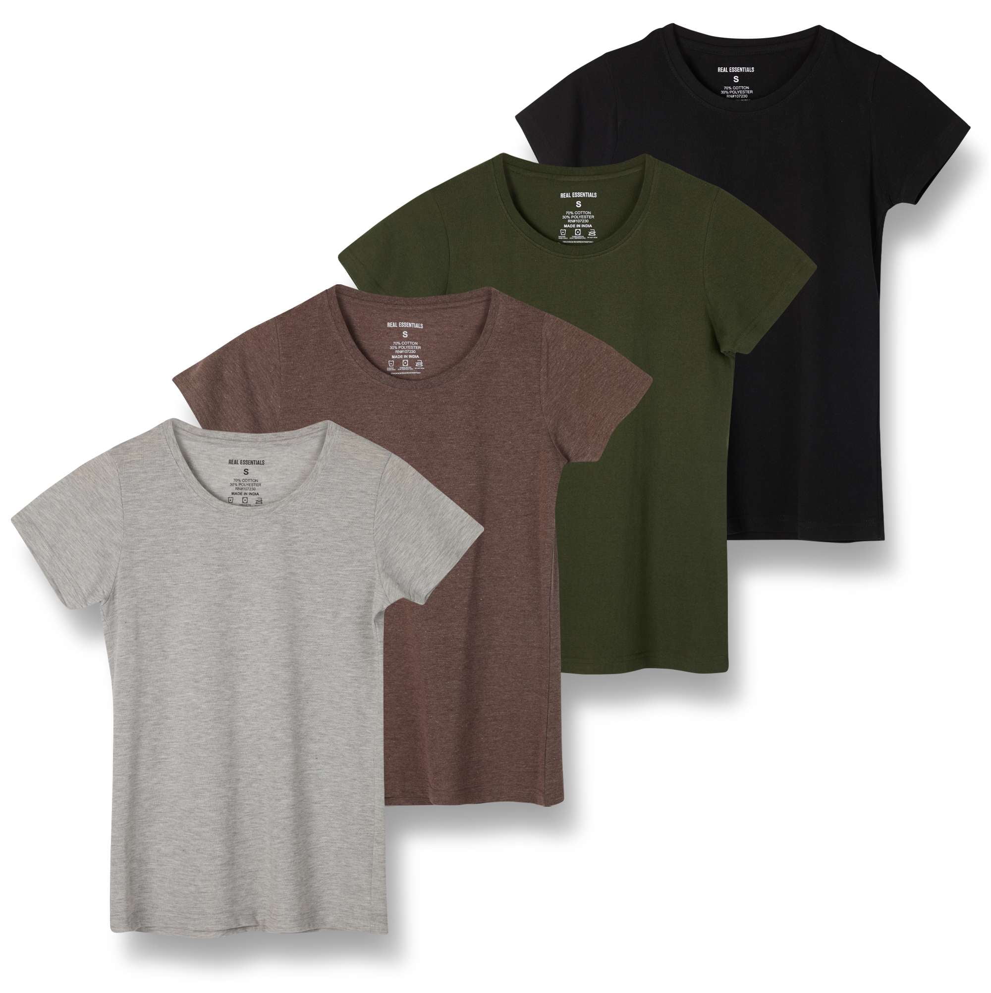 Real Essentials, Women's Cotton T-Shirt, 4 Pack, Plus Size - Walmart.com