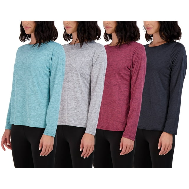 Real Essentials 4 Pack: Women's Dry-Fit Tech Stretch Long-Sleeve ...