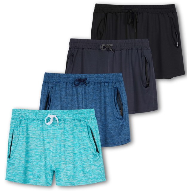 Real Essentials 4 Pack: Womens Active Athletic Performance Dry-Fit ...