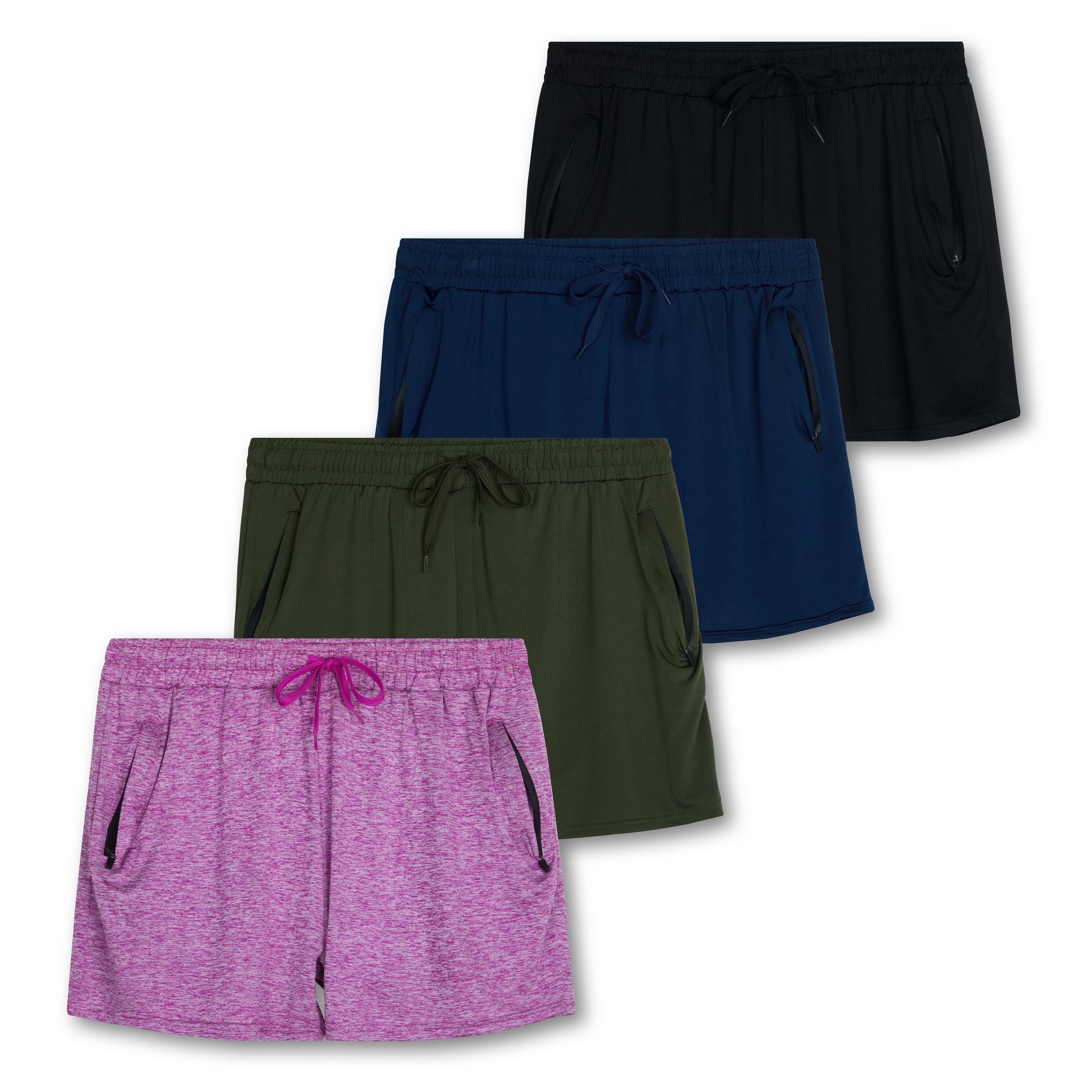 Real Essentials 4 Pack: Womens Active Athletic Performance Dry-Fit ...