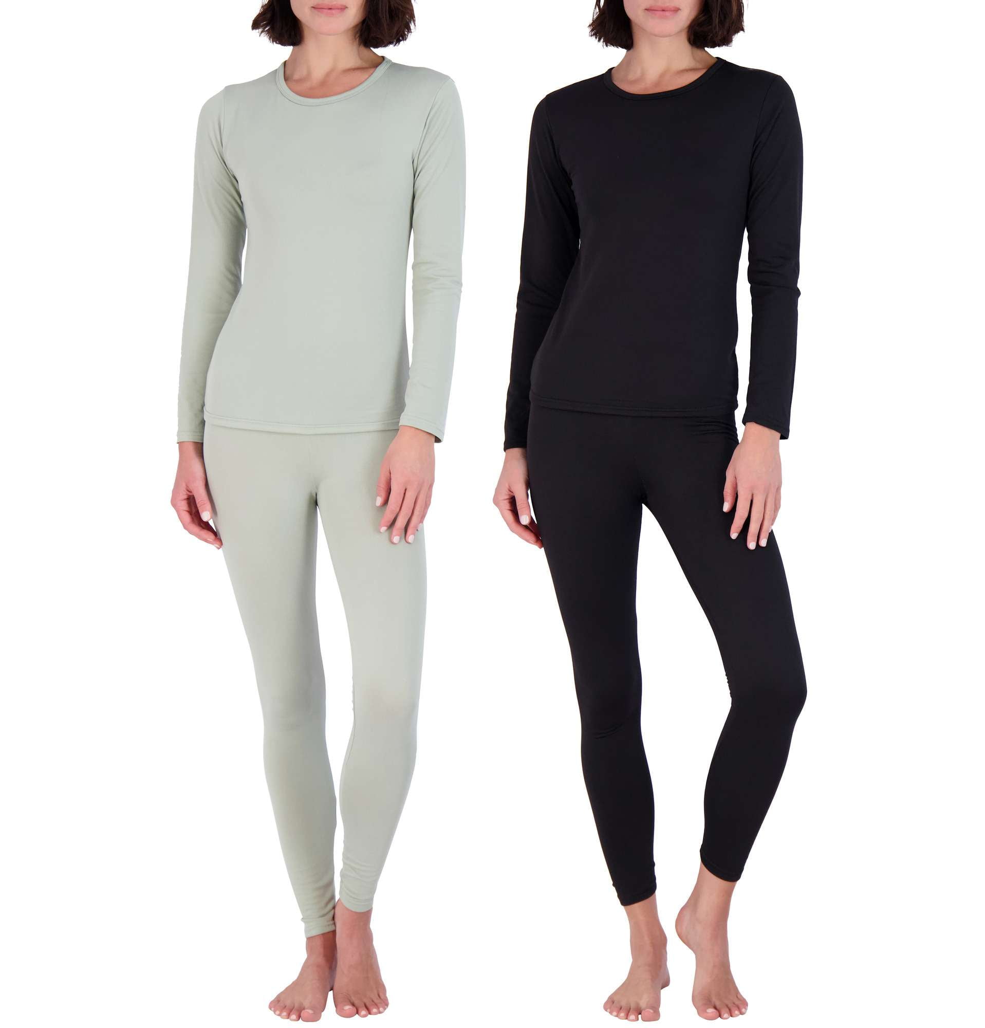 Real Essentials 4 Piece: Womens Thermal Underwear Set - Thermal ...