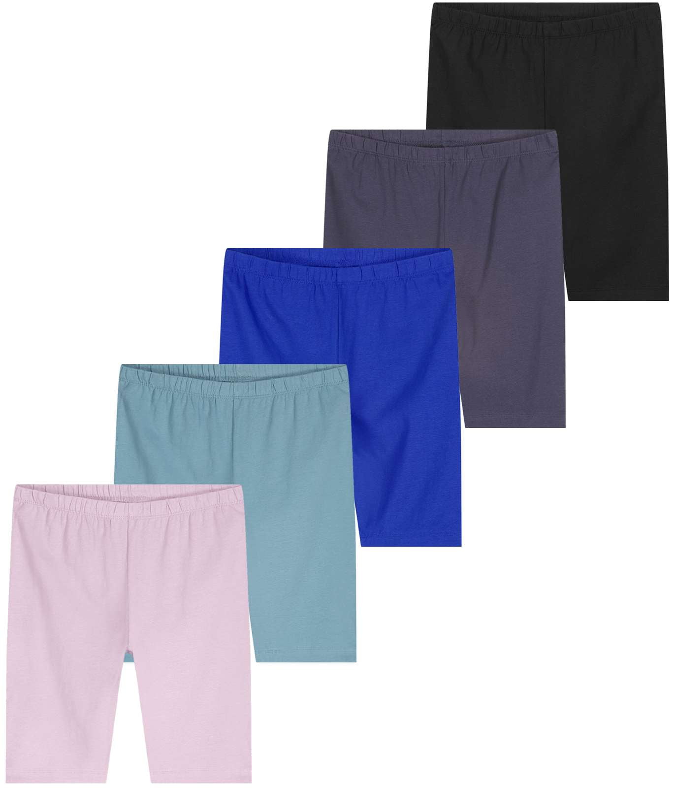 Real Essentials 5: Pack Girls Cotton Spandex Biker Short Cartwheel ...